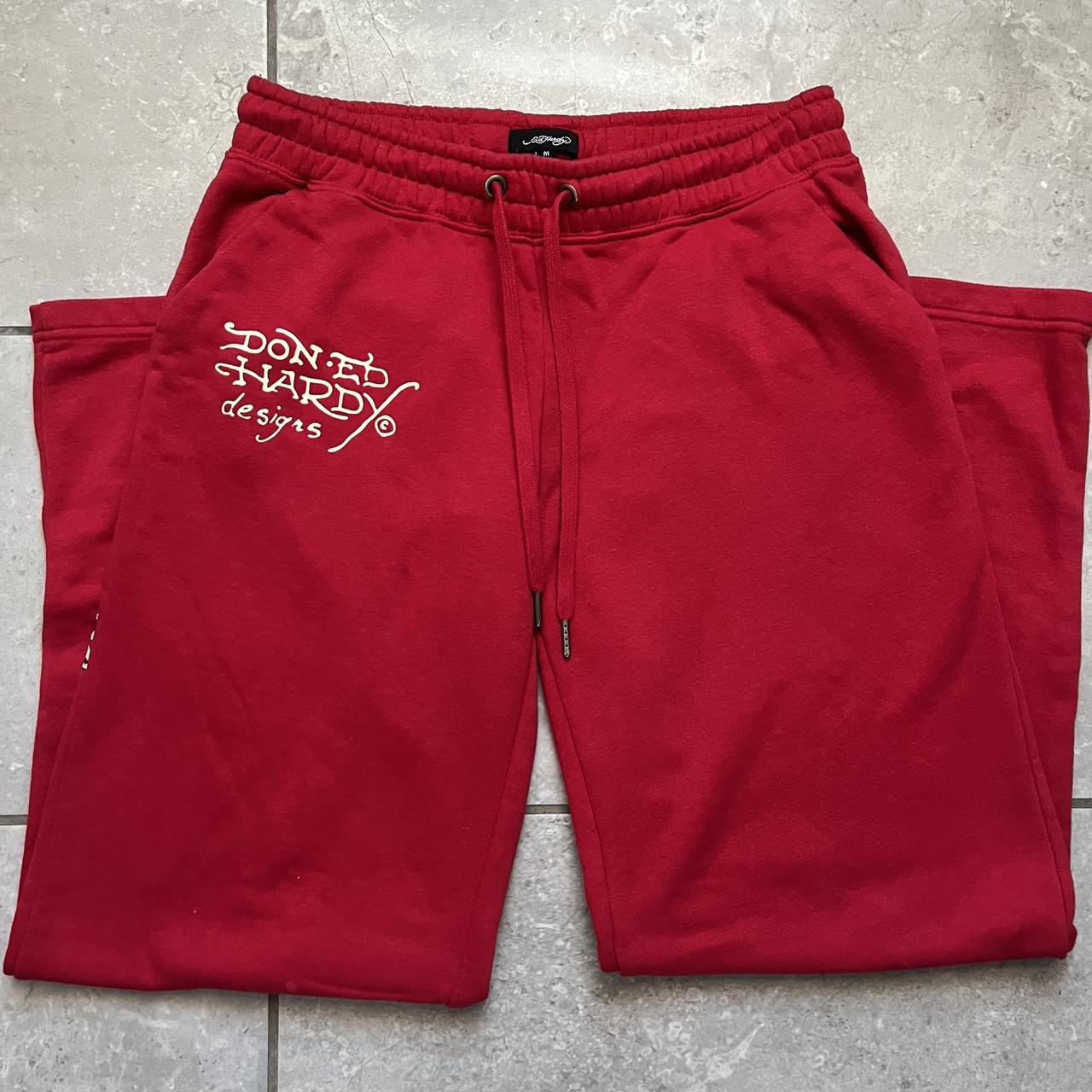 Ed Hardy red sweatpants #skater | Depop