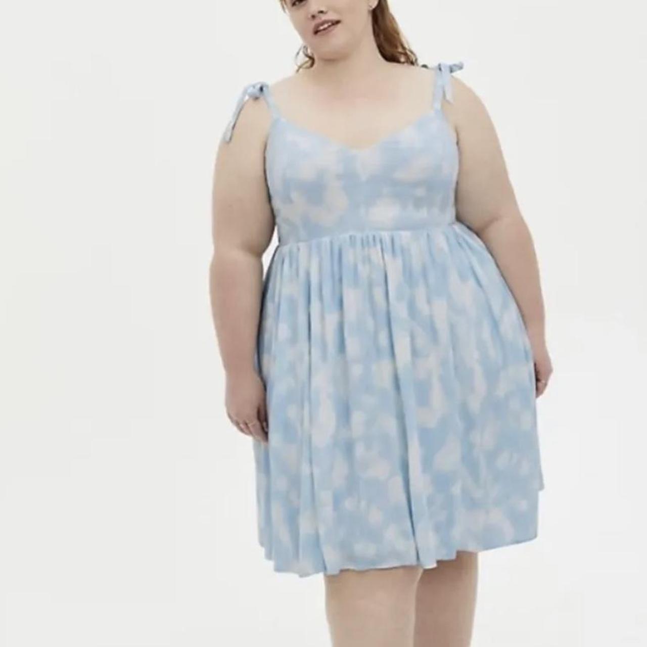 Torrid Women's Blue and White Dress | Depop