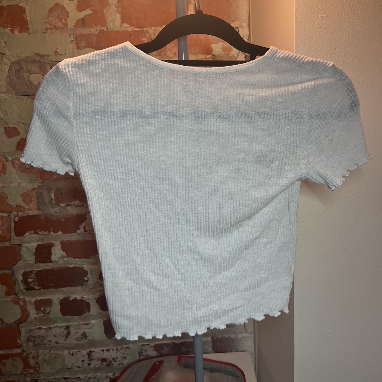 White y2k ribbed baby tee So soft and can be... - Depop