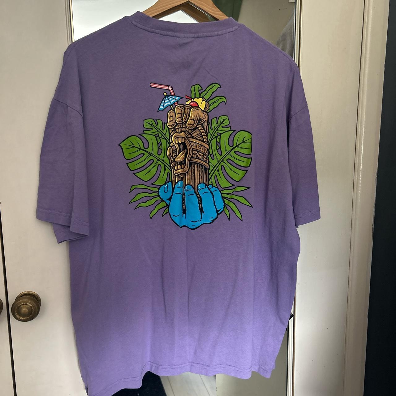 Santa Cruz purple tiki t shirt - Depop