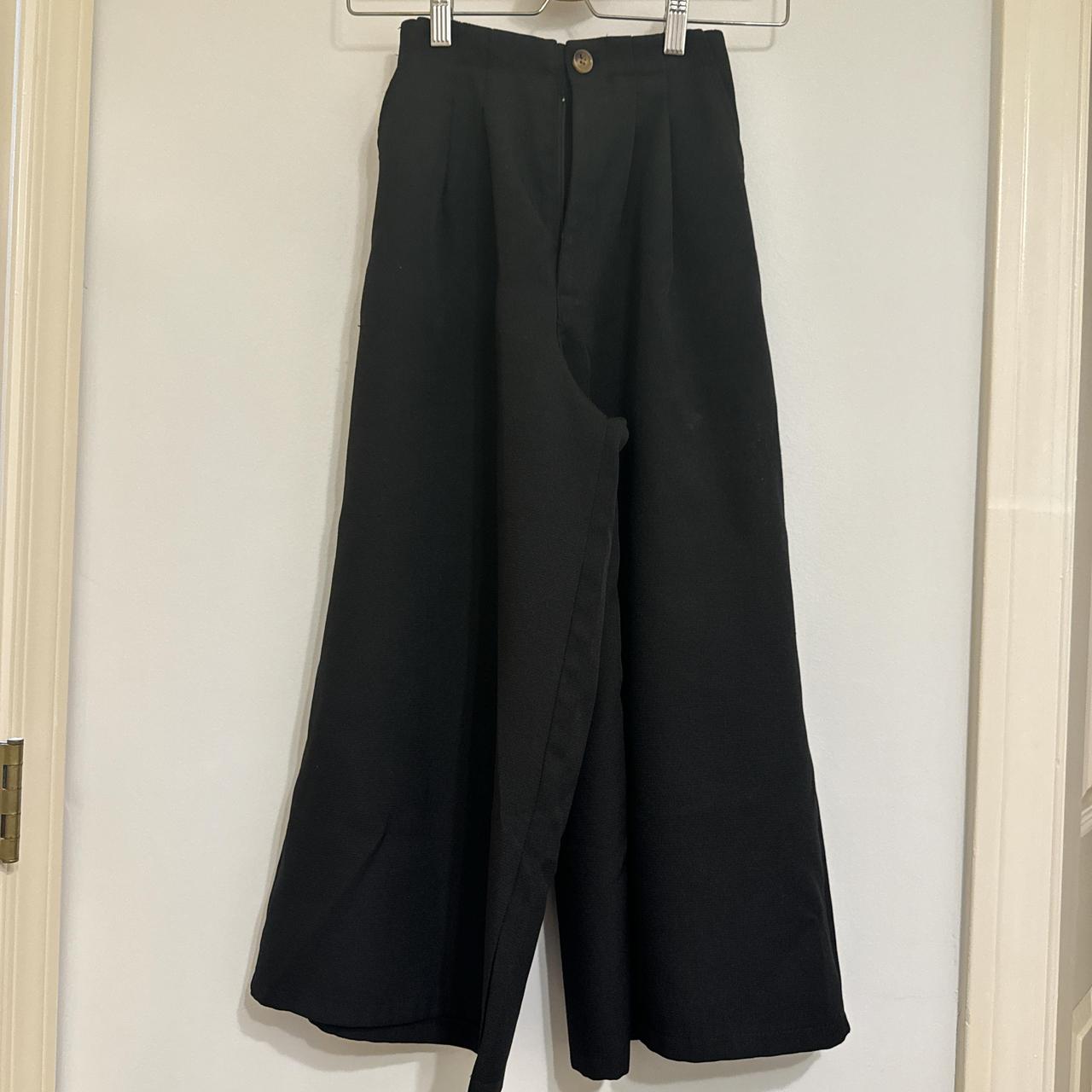 black work wide leg pants from yesstyle, fits sizes S-M - Depop