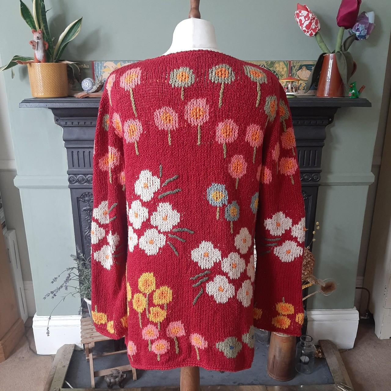 Vintage Amano flower jumper made in Bolivia hippie... - Depop