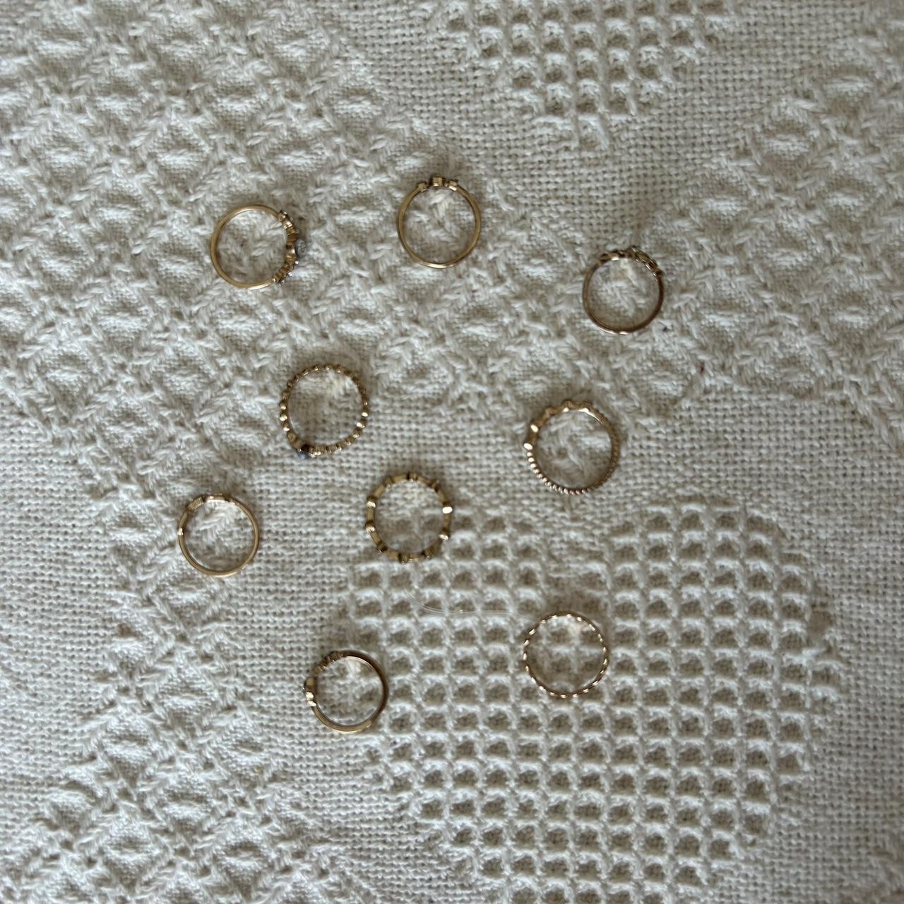 set of 9 gold rings i don’t know where they are... - Depop