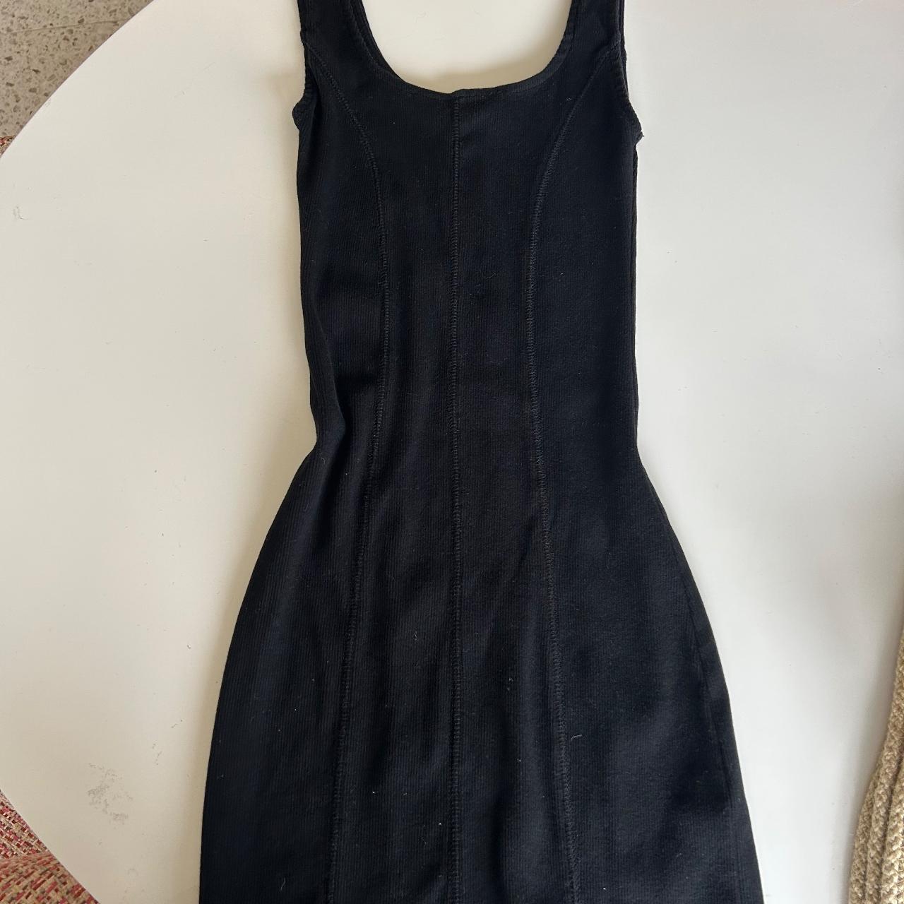Zara Little Black Dress- Ribbed Body-con Black Mini... - Depop