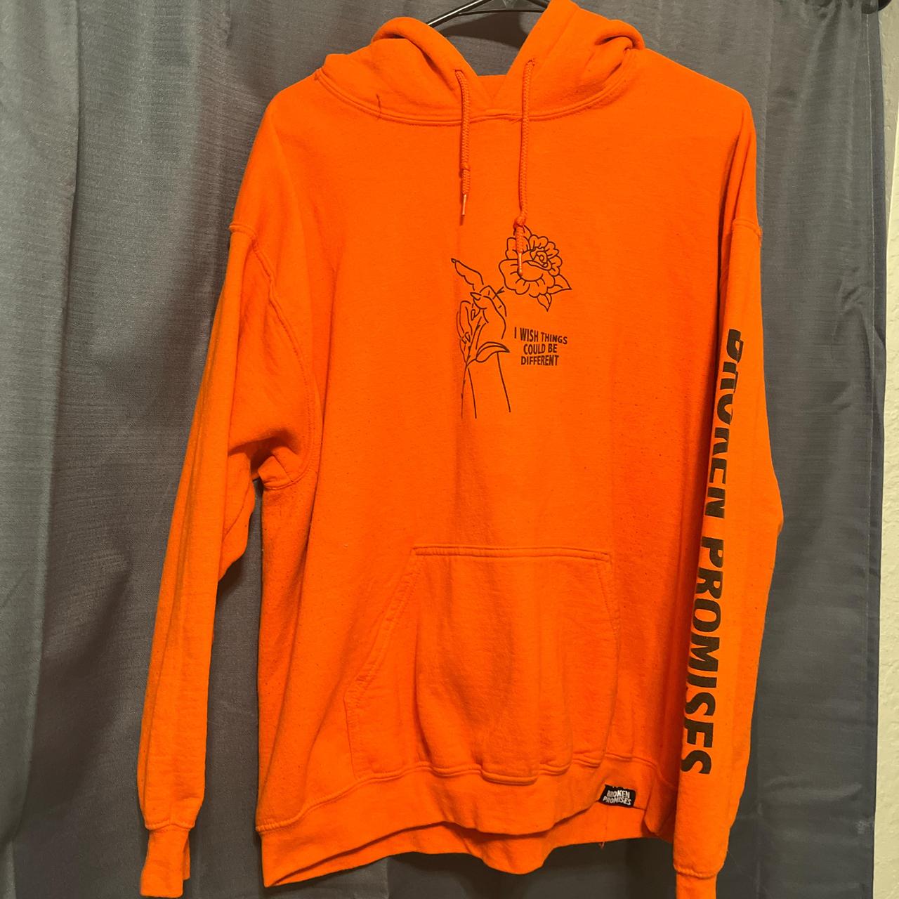 Broken promises orange hoodie size large - Depop