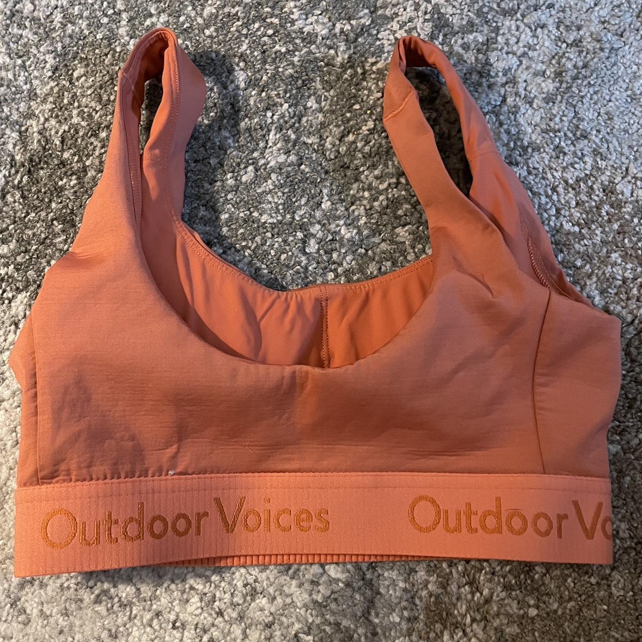 Outdoor Voices Women's Orange Bra | Depop