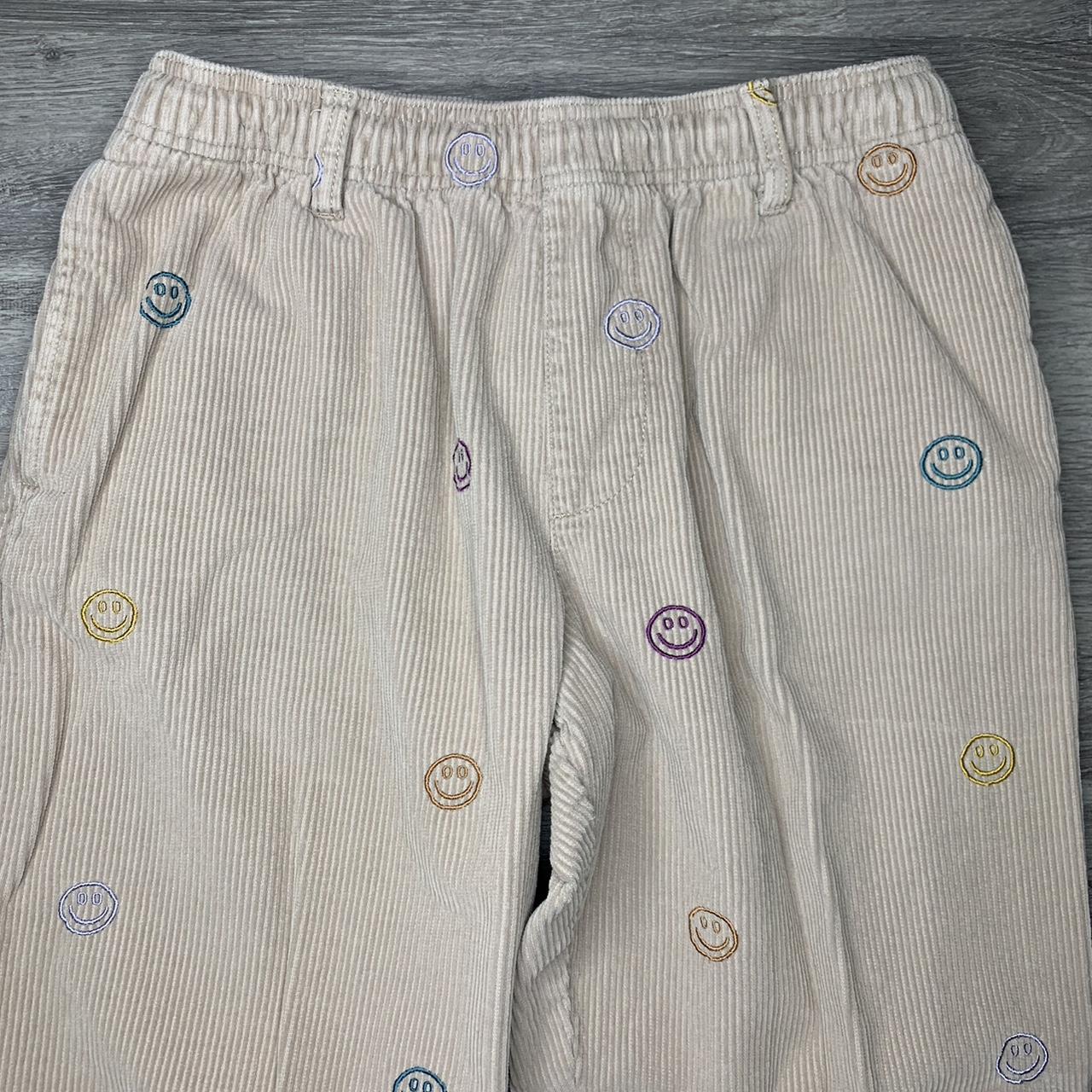 Modern Urban Outfitters Corduroy Smiley Face Pants... - Depop