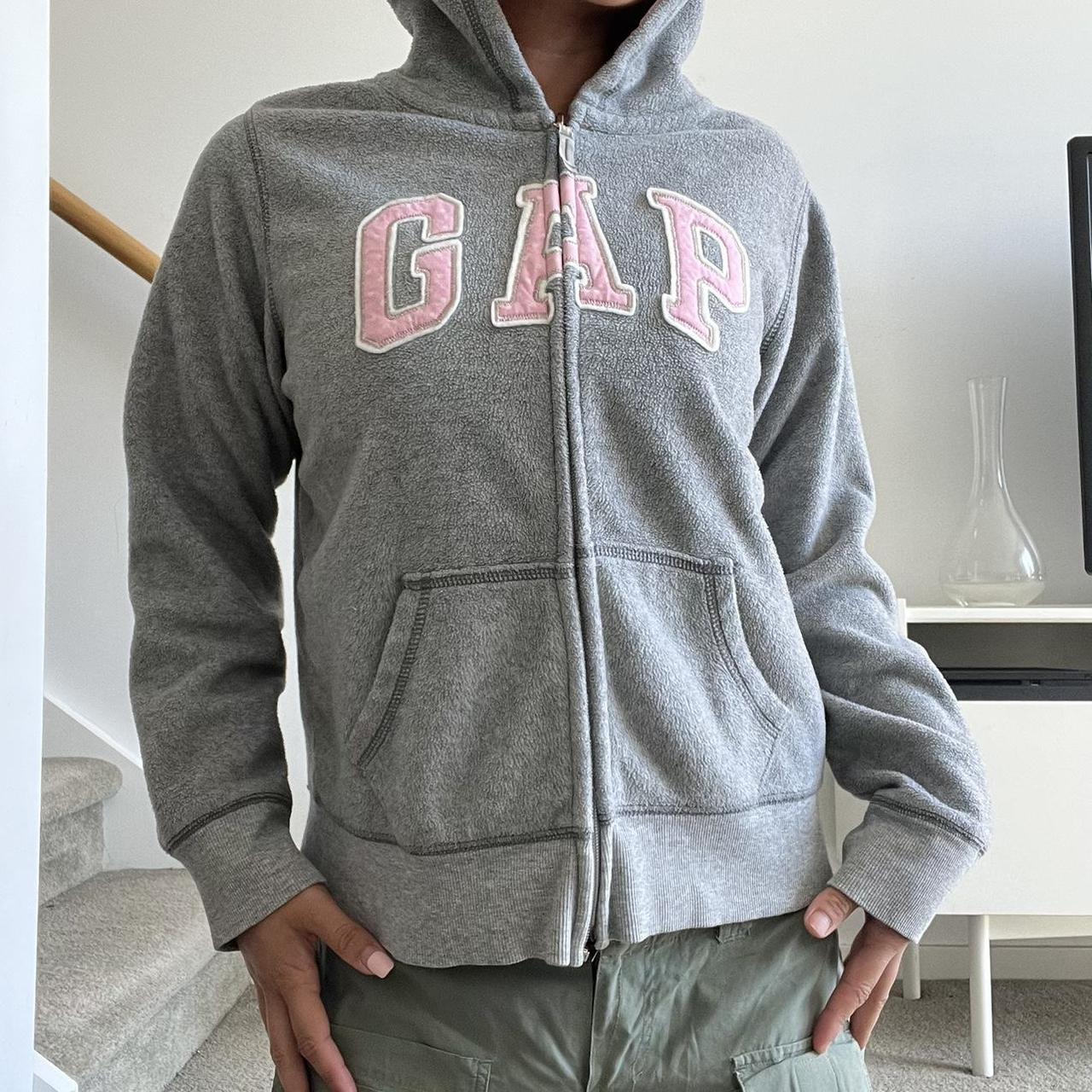 Gap Womens Grey And Pink Jacket Depop