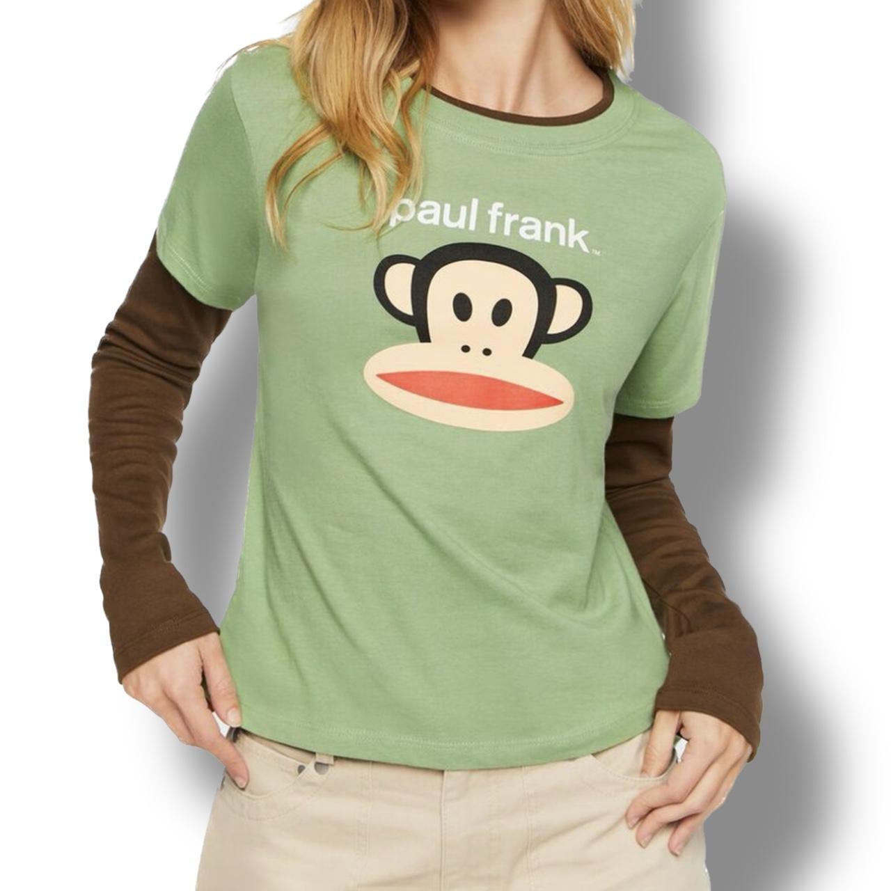 Paul Frank Women's Brown and Green T-shirt | Depop