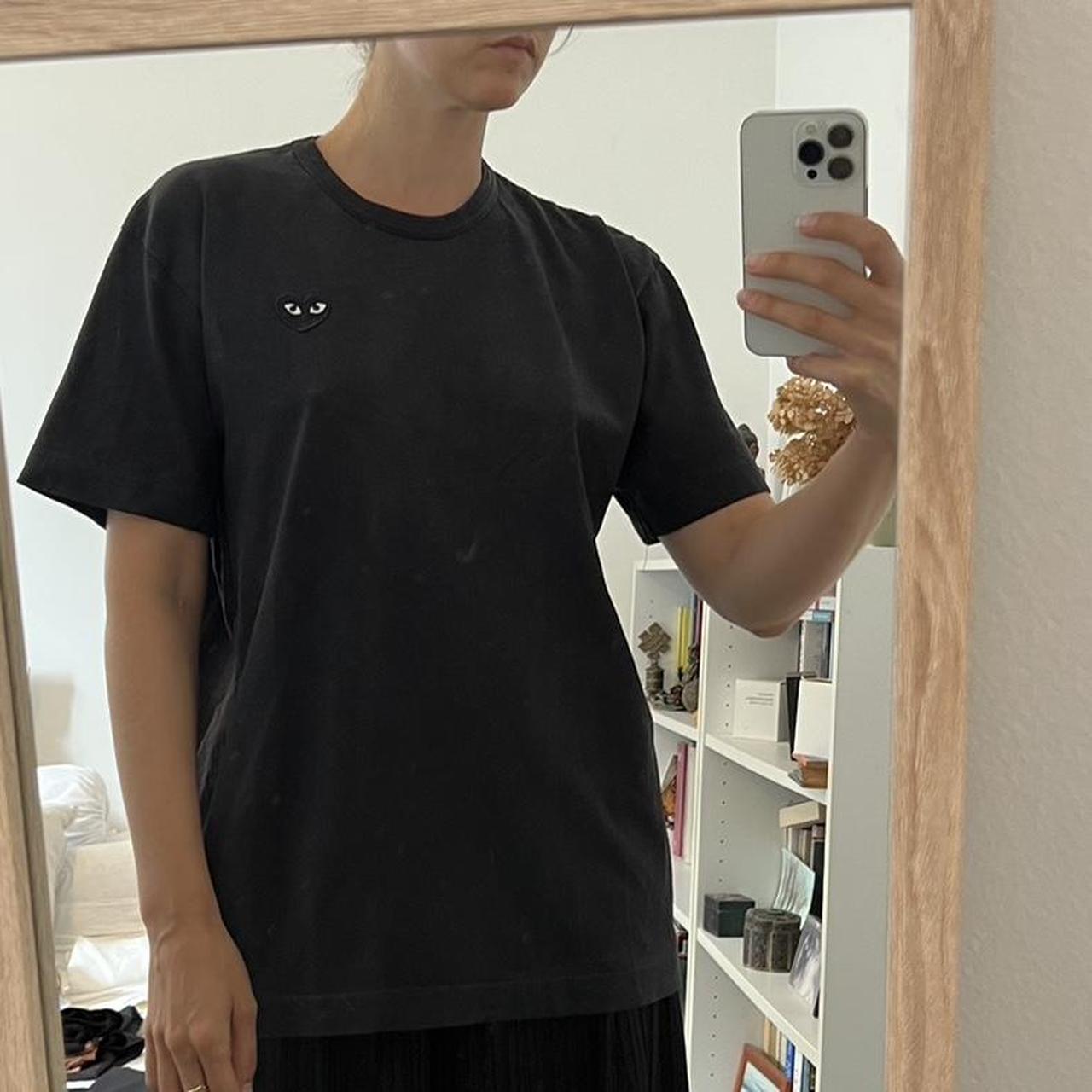 CDG play tee shirt Comme dés garçon black play tee... - Depop