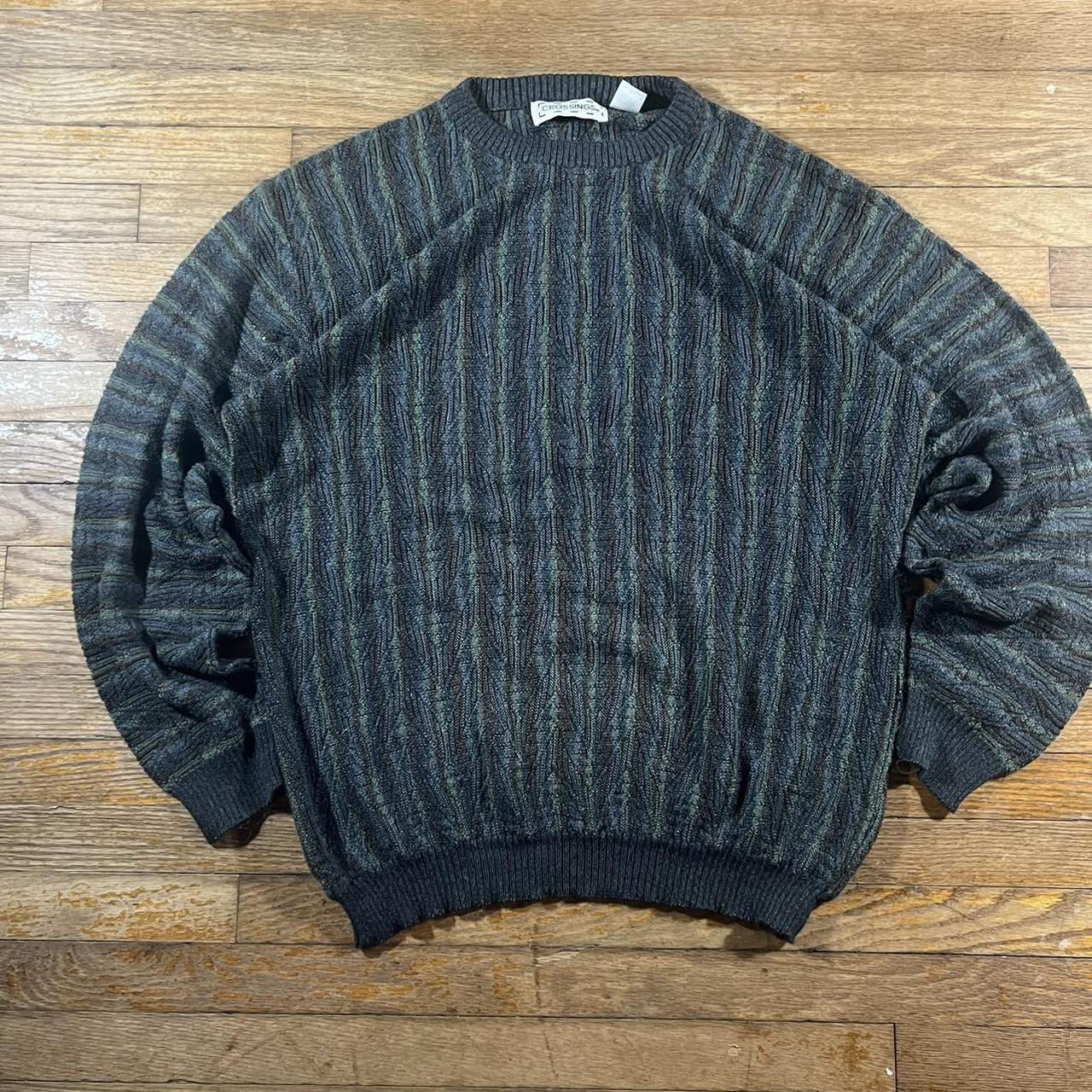 vintage 3D texture coogi style sweater size L such a... - Depop