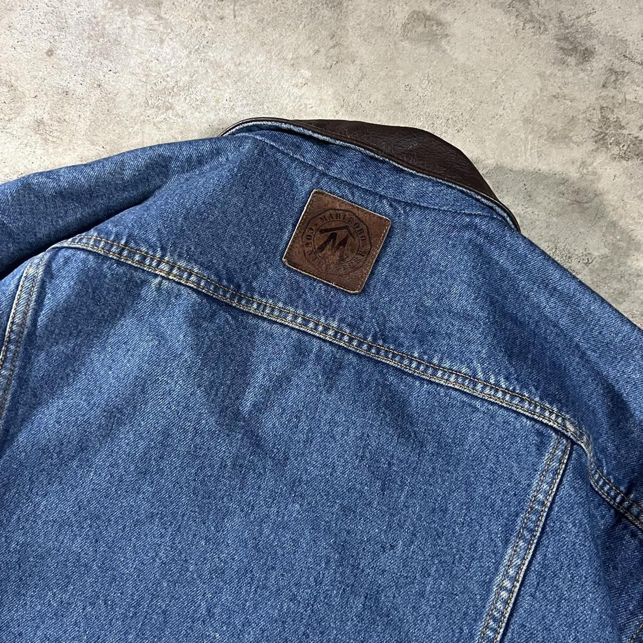 90s Marlboro Jean Jacket Size: Large Defects:... - Depop