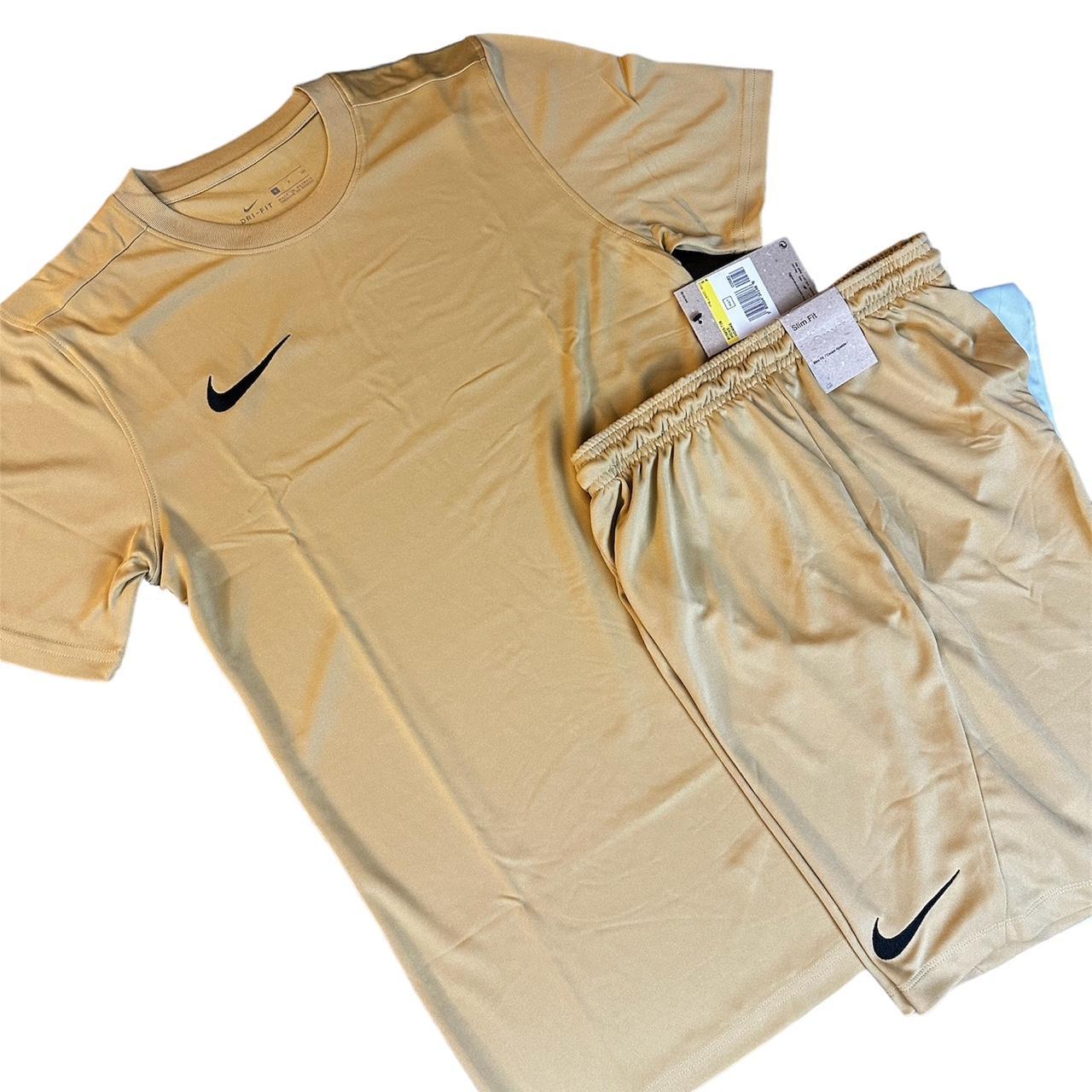 Nike Dri-Fit Full Set - Gold • Crewneck • Short... - Depop