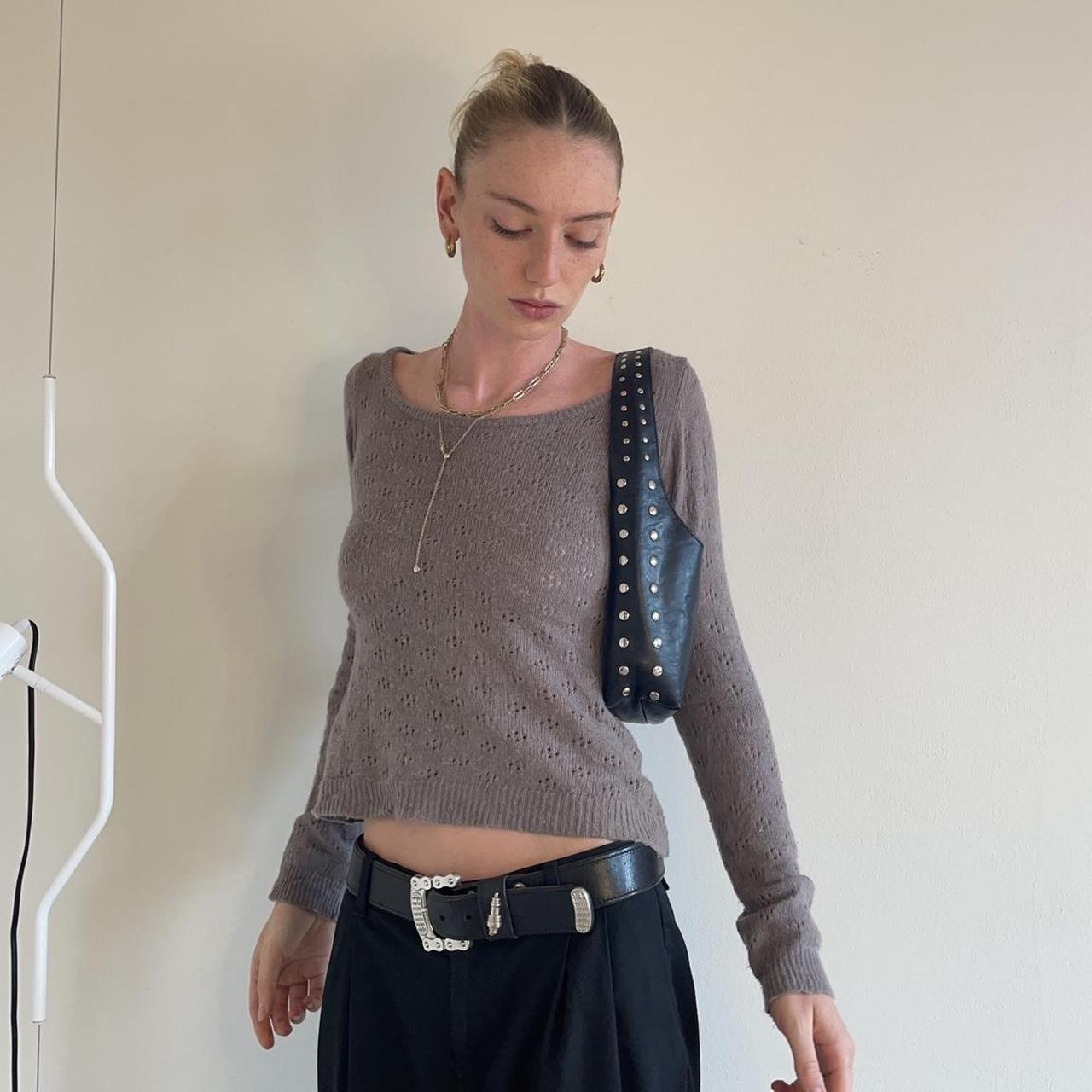 Most beautiful vintage knit top Flattering neckline... - Depop