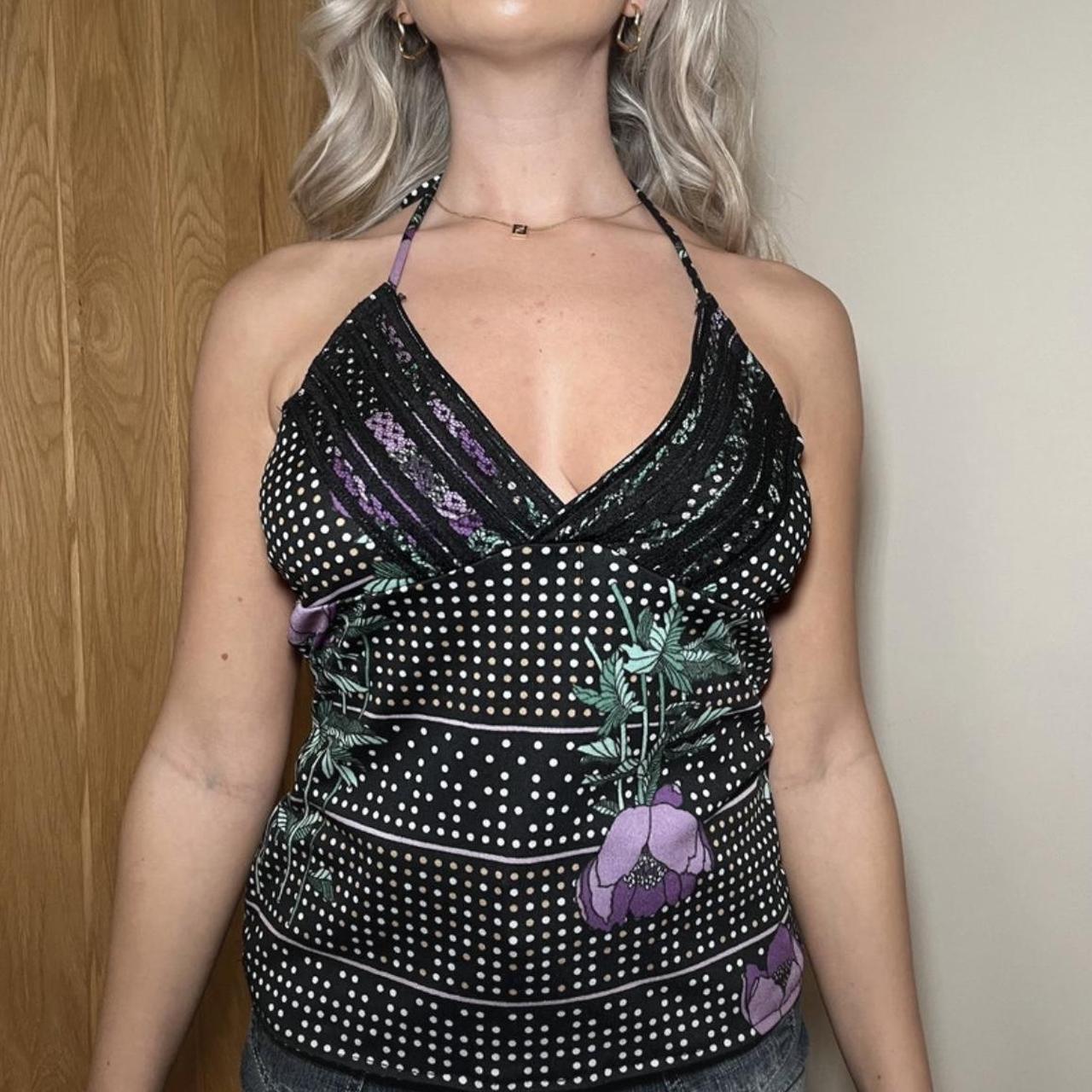 Vintage Halter Neck Cami Top 💜 Y2k early 2000s... - Depop