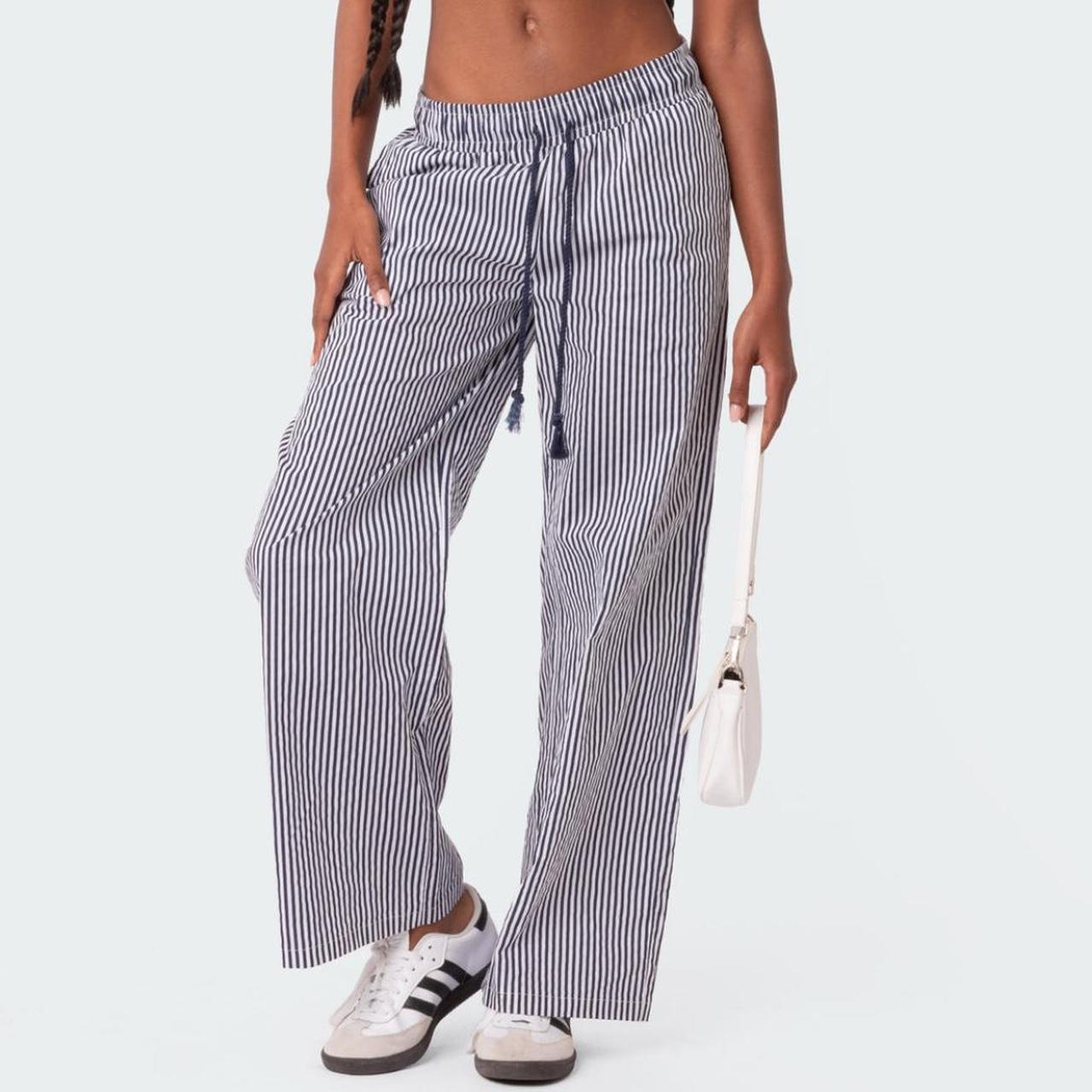 Edikted striped pants, worn once, in perfect condition - Depop