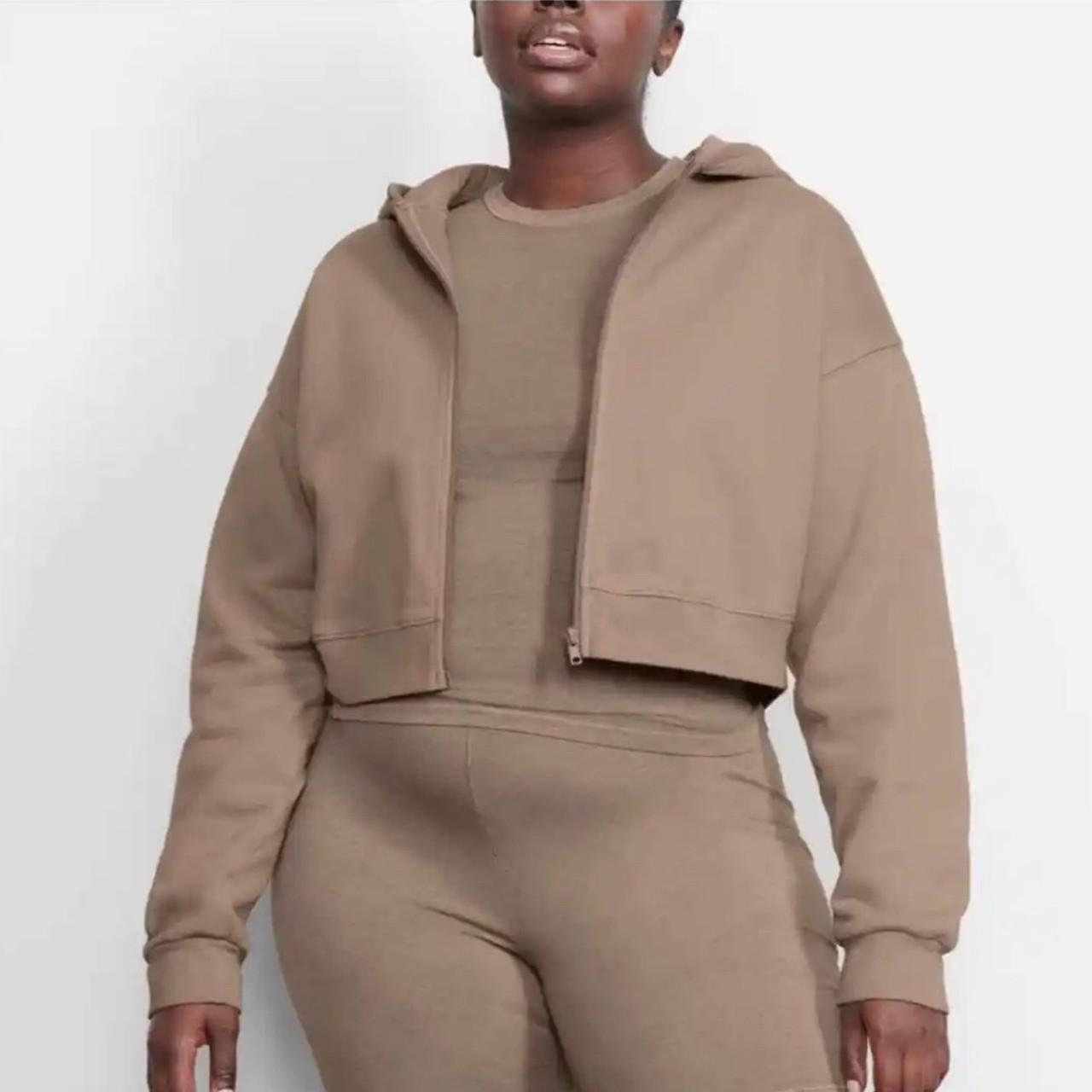 Skims Outdoor Basics Fleece Zip Up hoodie Colour:... - Depop