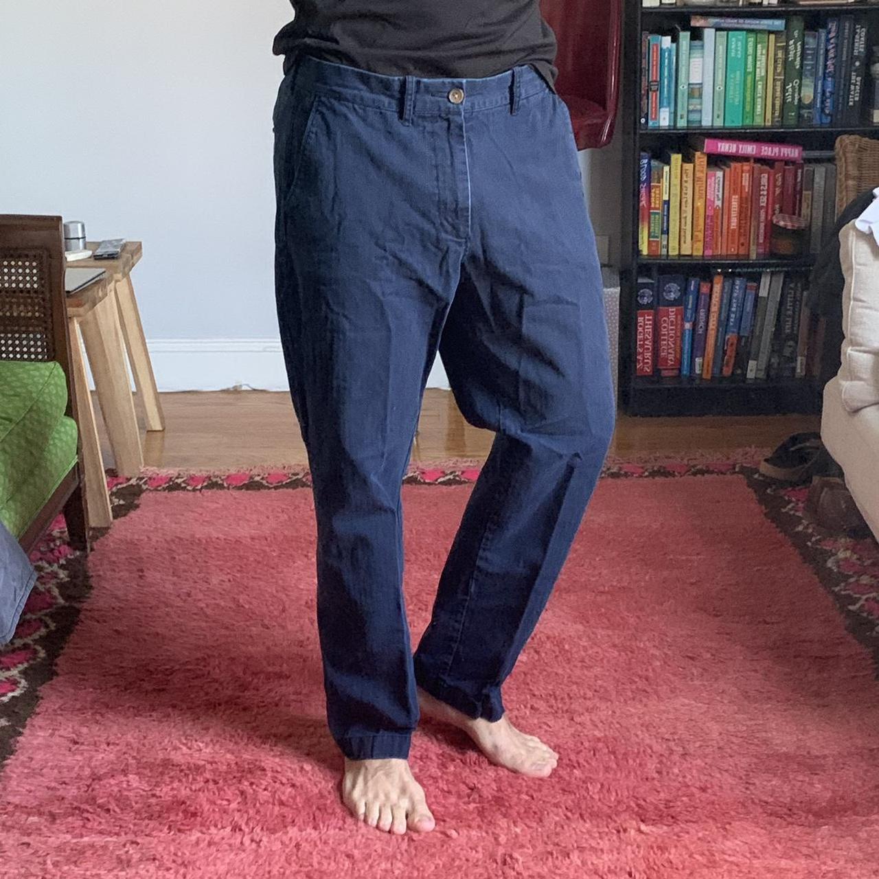 Pretty indigo chinos—the stretch fabric also has a... - Depop