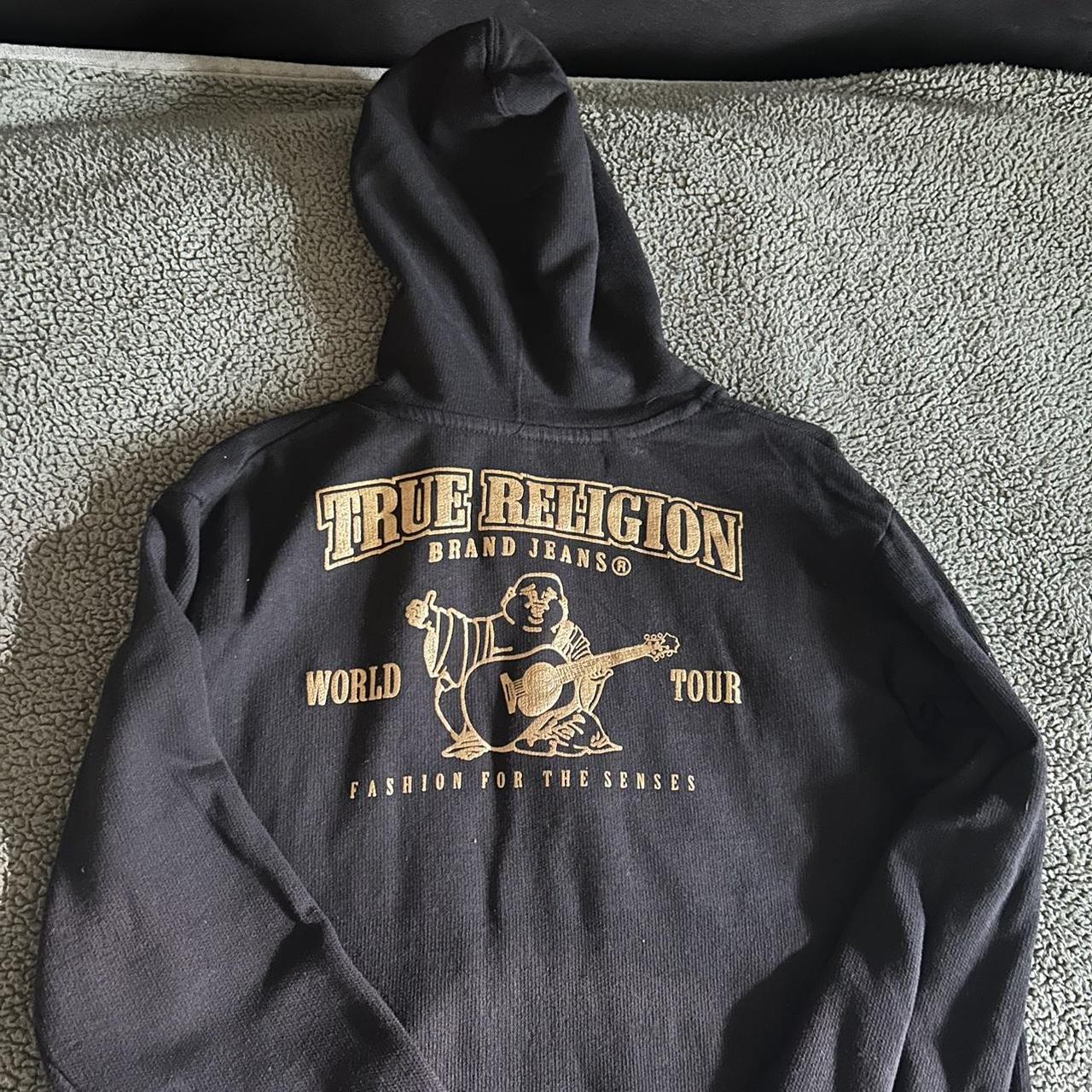 black true religion zip up (xl in... - Depop