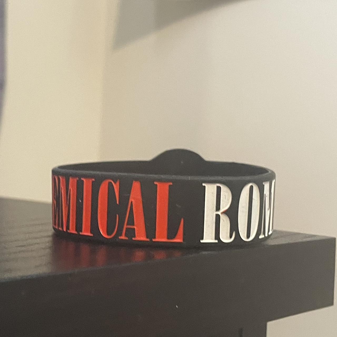 my chemical romance rubber bracelet wristband from... - Depop