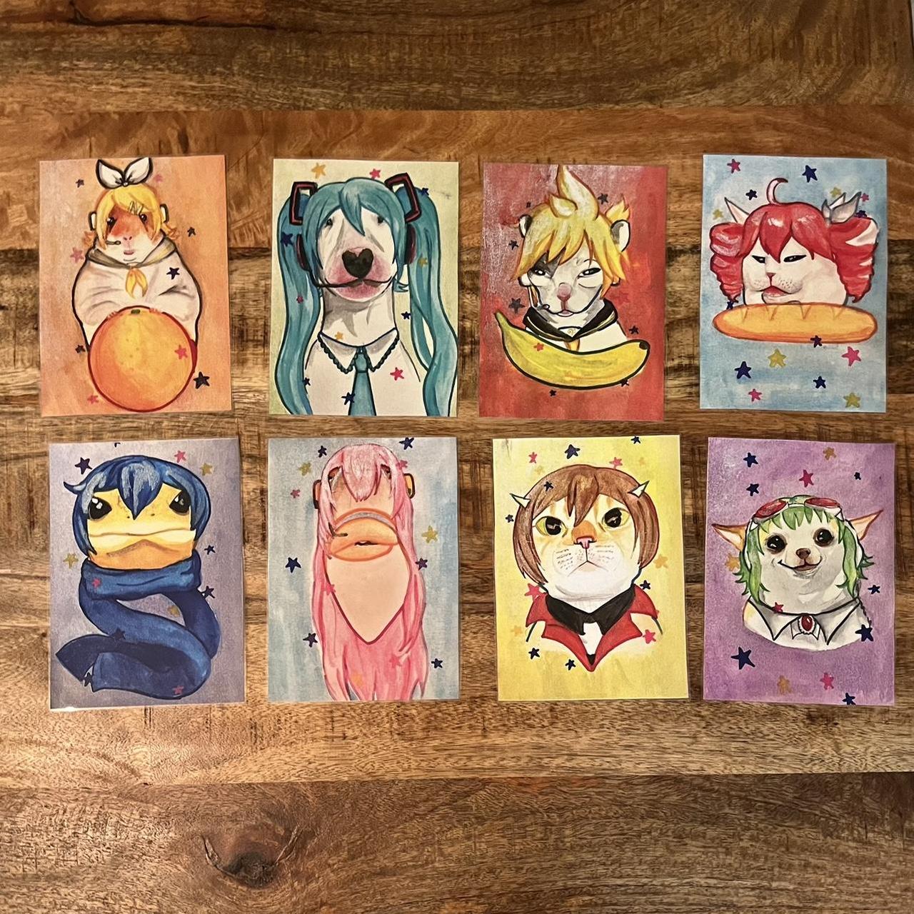 Vocaloid meme animal prints lol these are laminated... - Depop