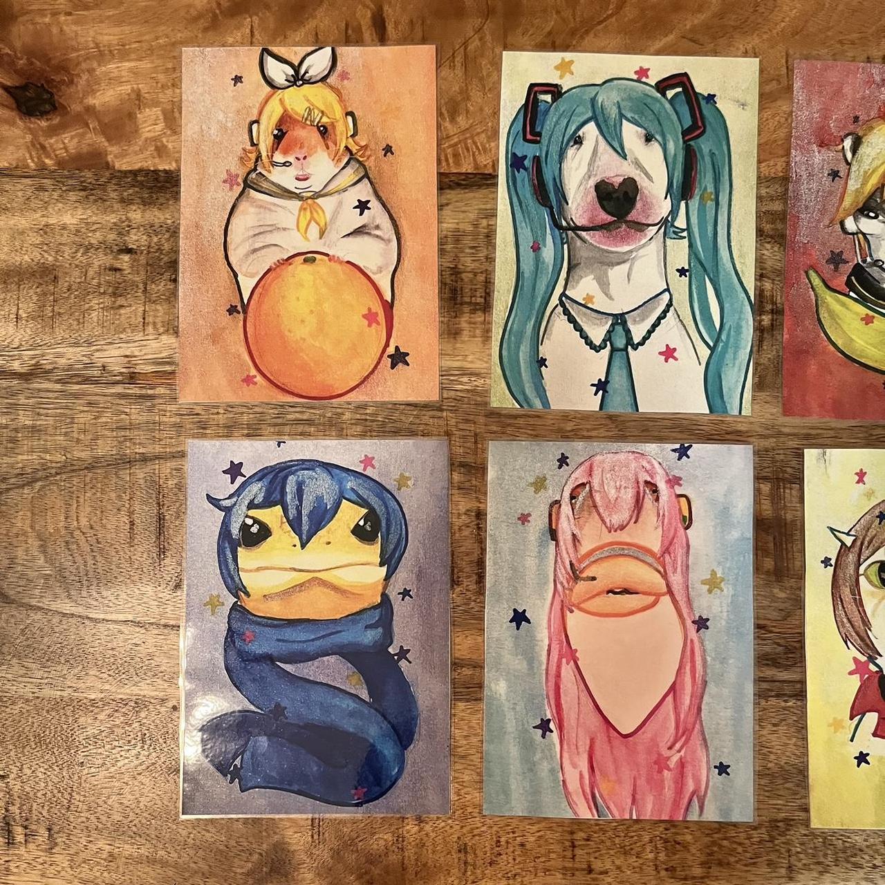 Vocaloid meme animal prints lol these are laminated... - Depop