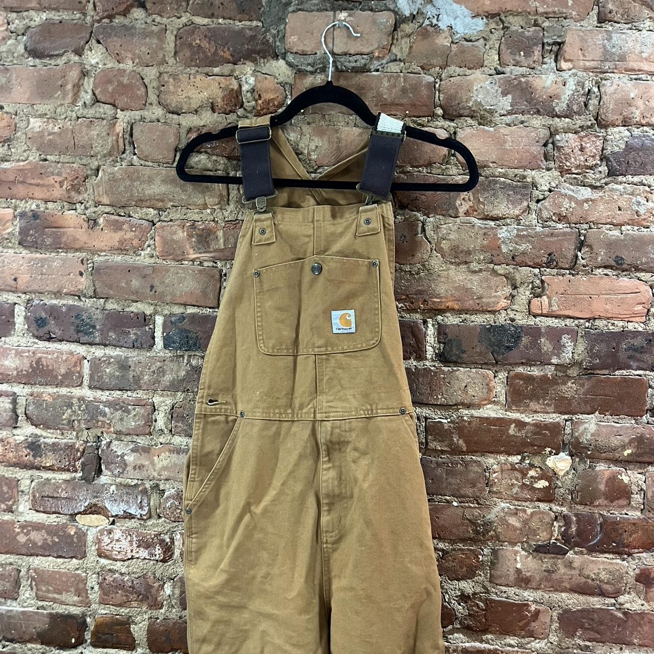 Carhartts kids large overalls but really fit like a... - Depop