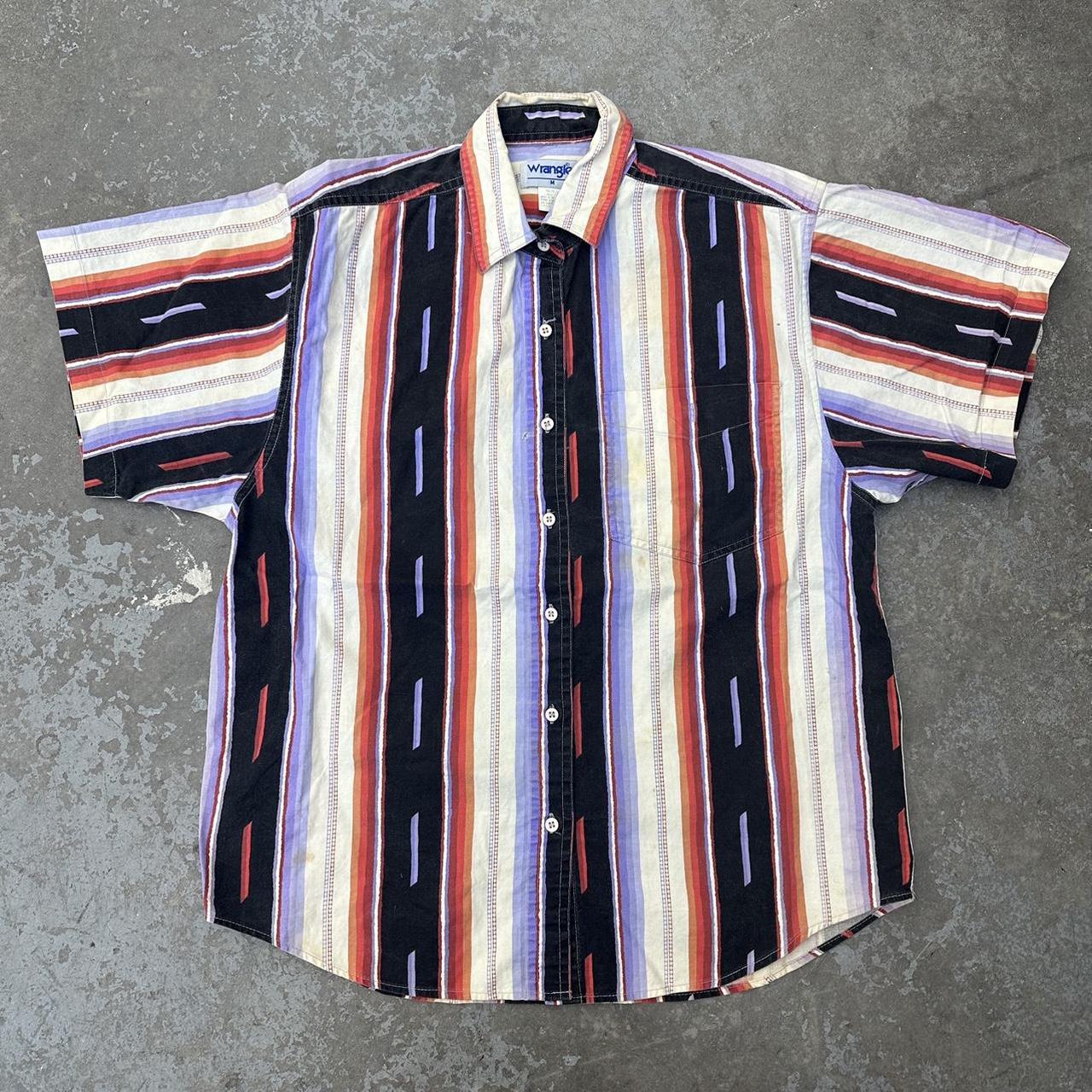 Vintage Wrangler Striped Western Button Up Cowboy... - Depop