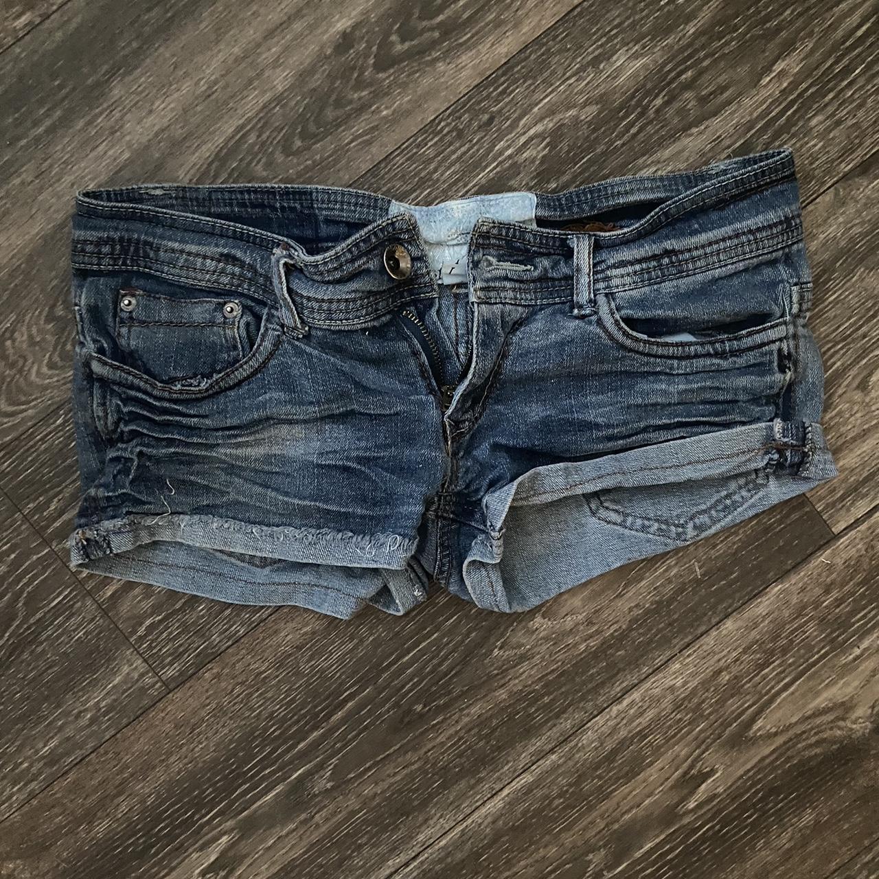 Emo booty shorts denim shorty shorts by Dollhouse... - Depop