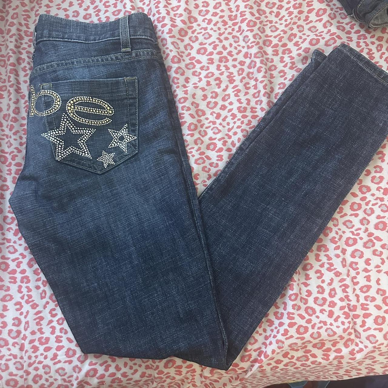 super cute low rise straight leg bebe jeans no... - Depop