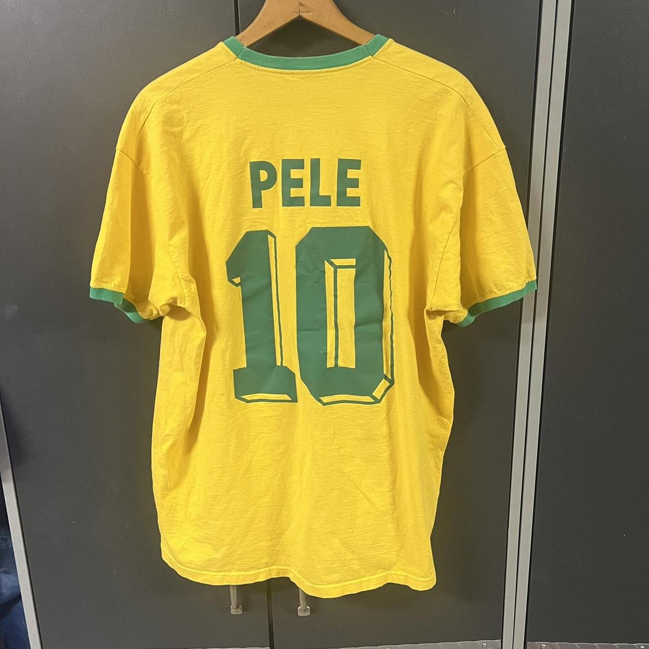 Vintage Pele Brazil Soccer Jersey Ringer Tee Size... - Depop