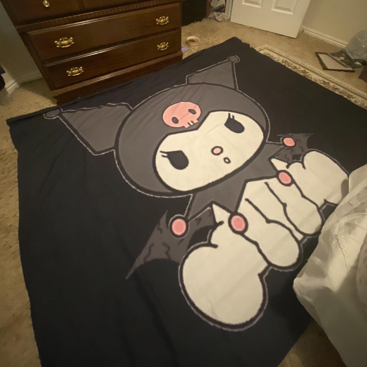 huge kuromi tapestry :) ️: small tack holes in the... - Depop