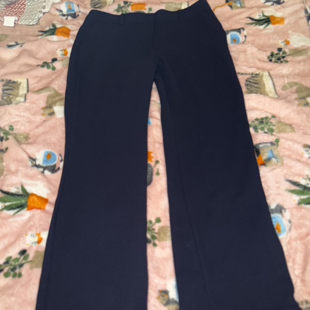 Navy blue slacks low waisted petit | Depop