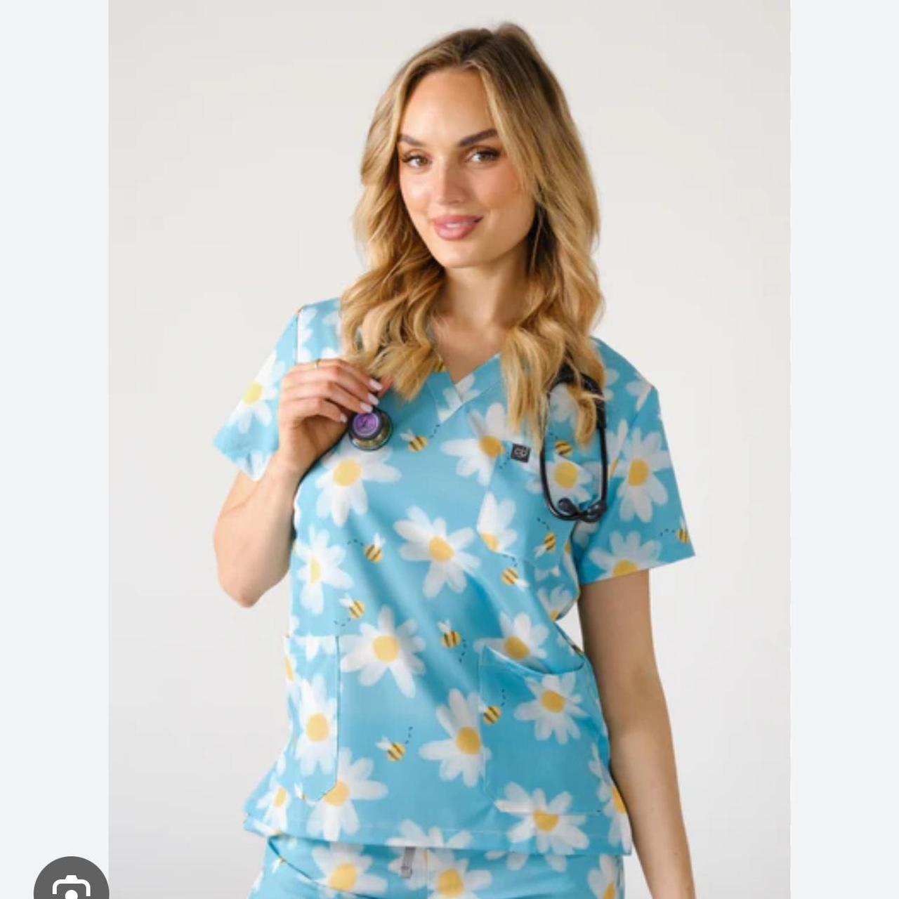 Medicwear scrubs Bee & Daisy scrub set Top and... | Depop