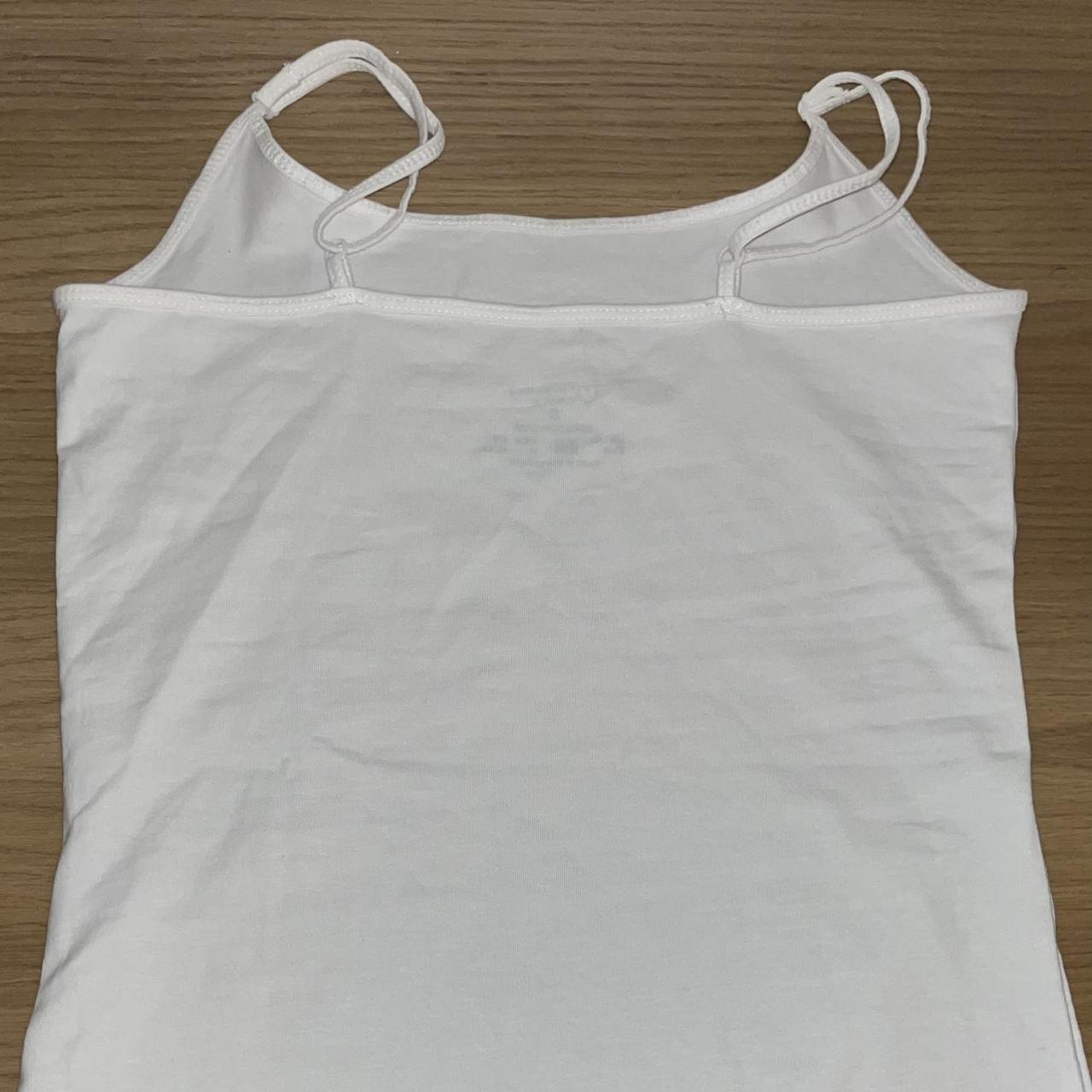 primark white tank top stretch cami size s rarely... - Depop