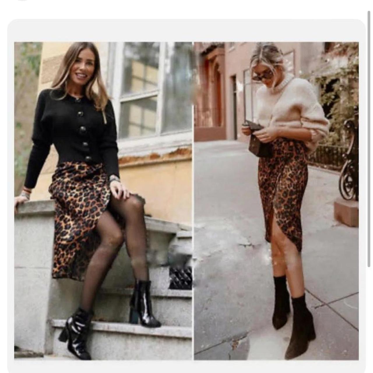 Zara wrap animal skirt size small Great condition - Depop