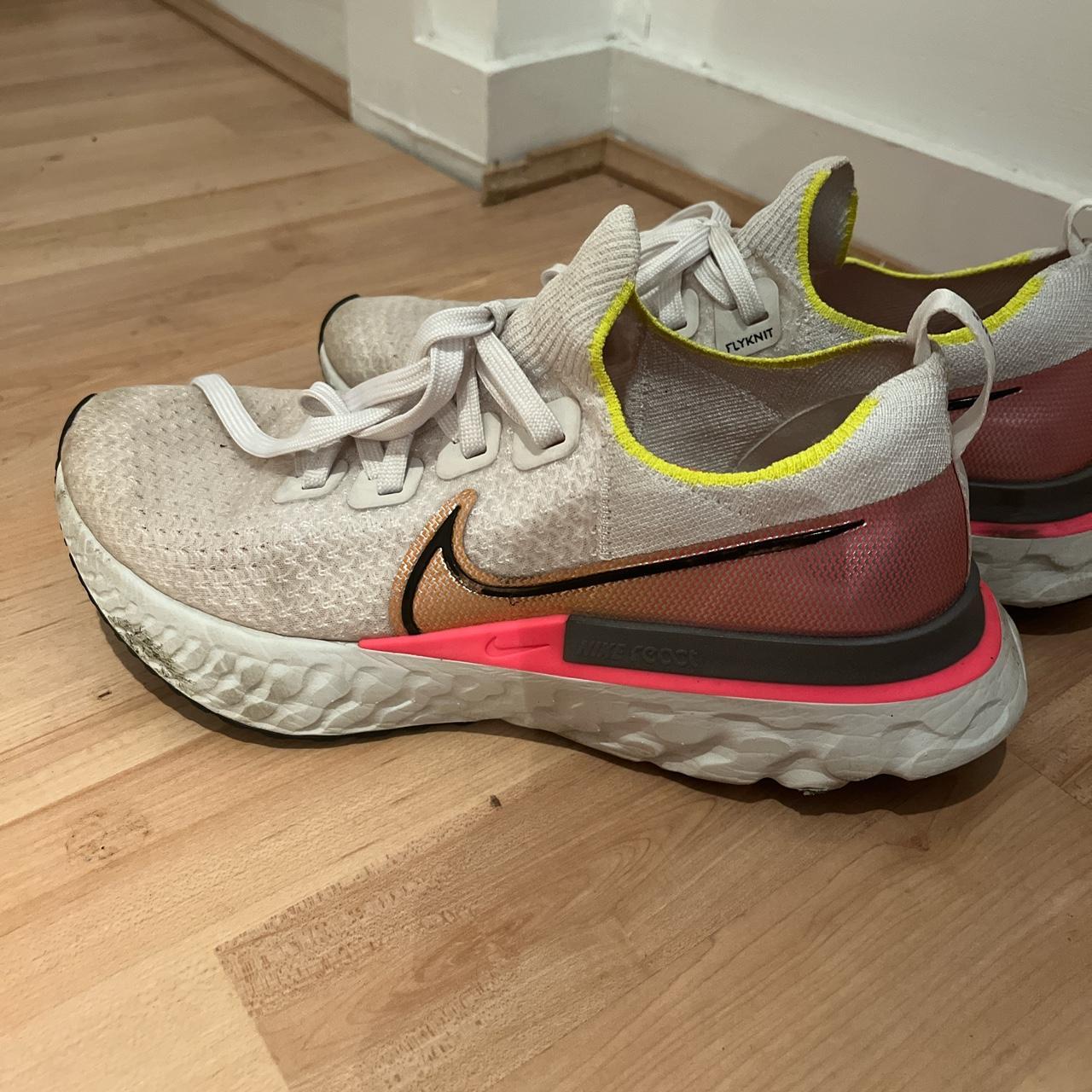 Nike Infinity Flyknit trainers in White. Been used... - Depop