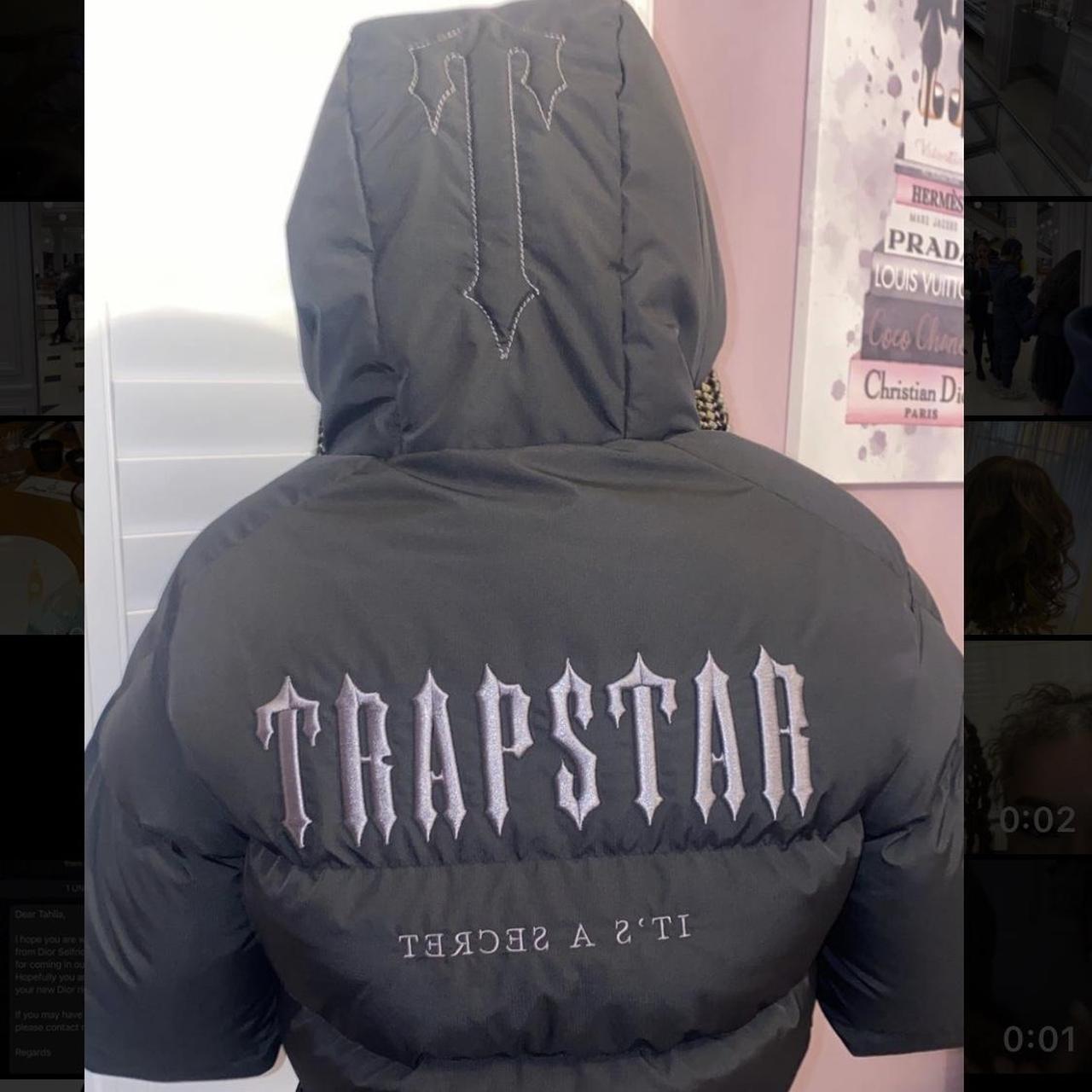 brand new womens trapstar decoded hooded puffer... - Depop
