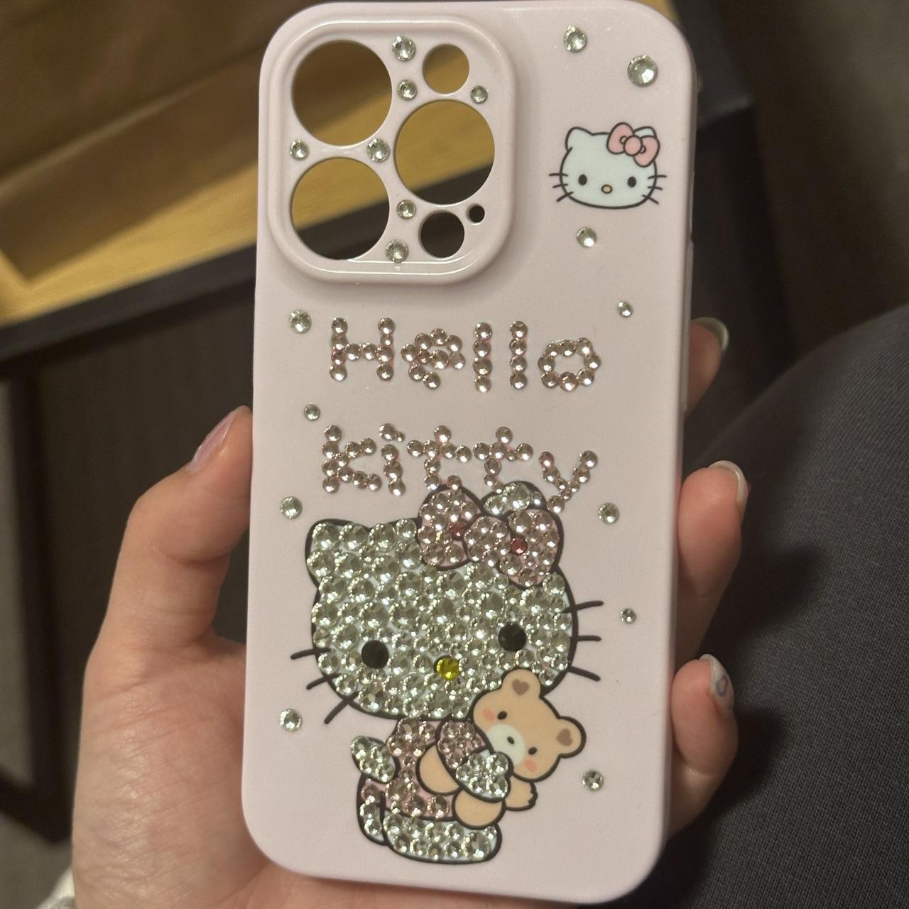 Super cute shiny Hello Kitty iPhone 14pro... - Depop