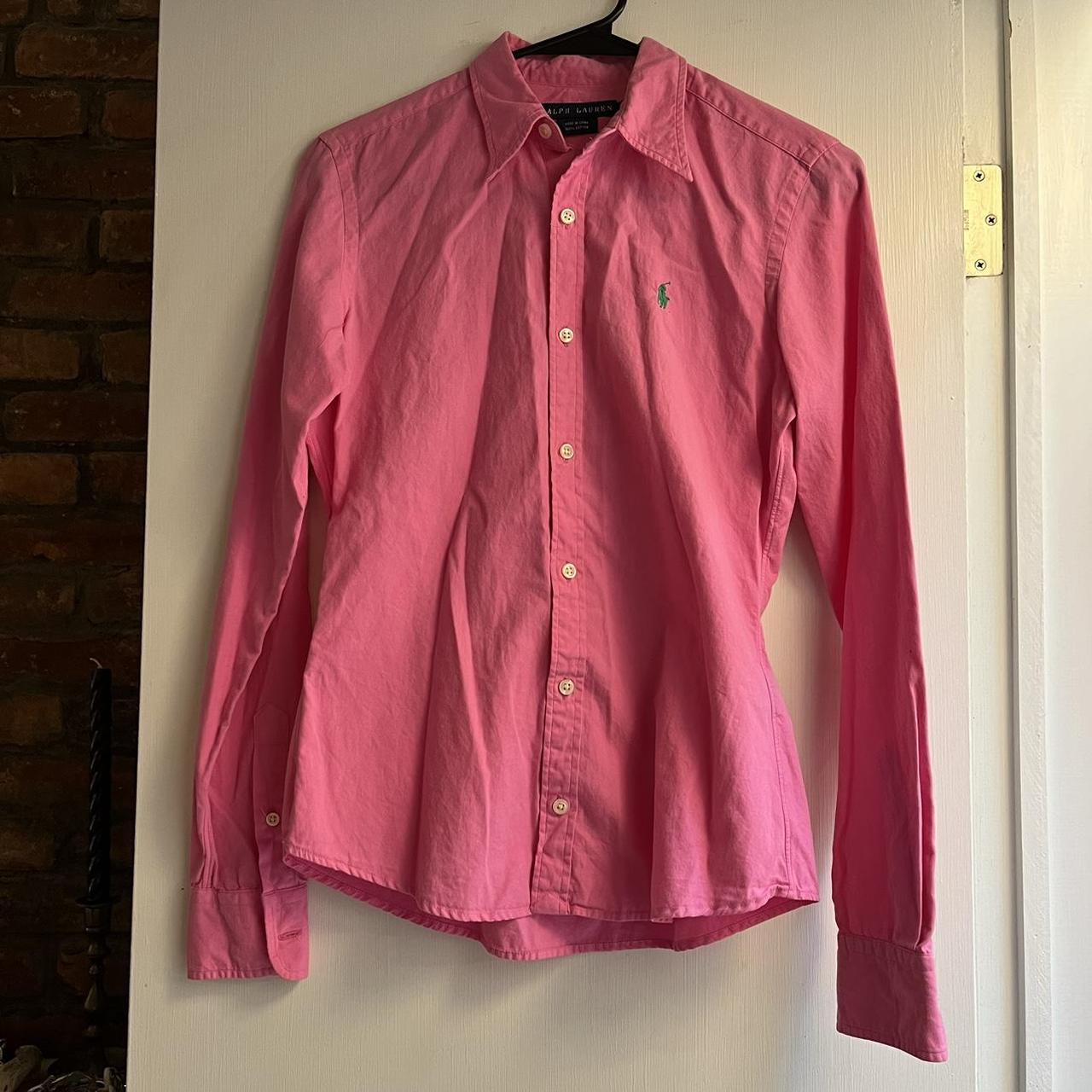 Super soft Ralph Lauren hot pink button down oxford... - Depop