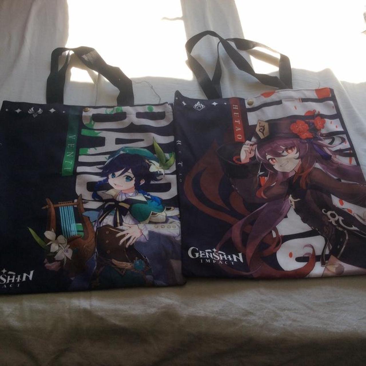 💕Genshin impact tote bag set hu Tao and venti... - Depop