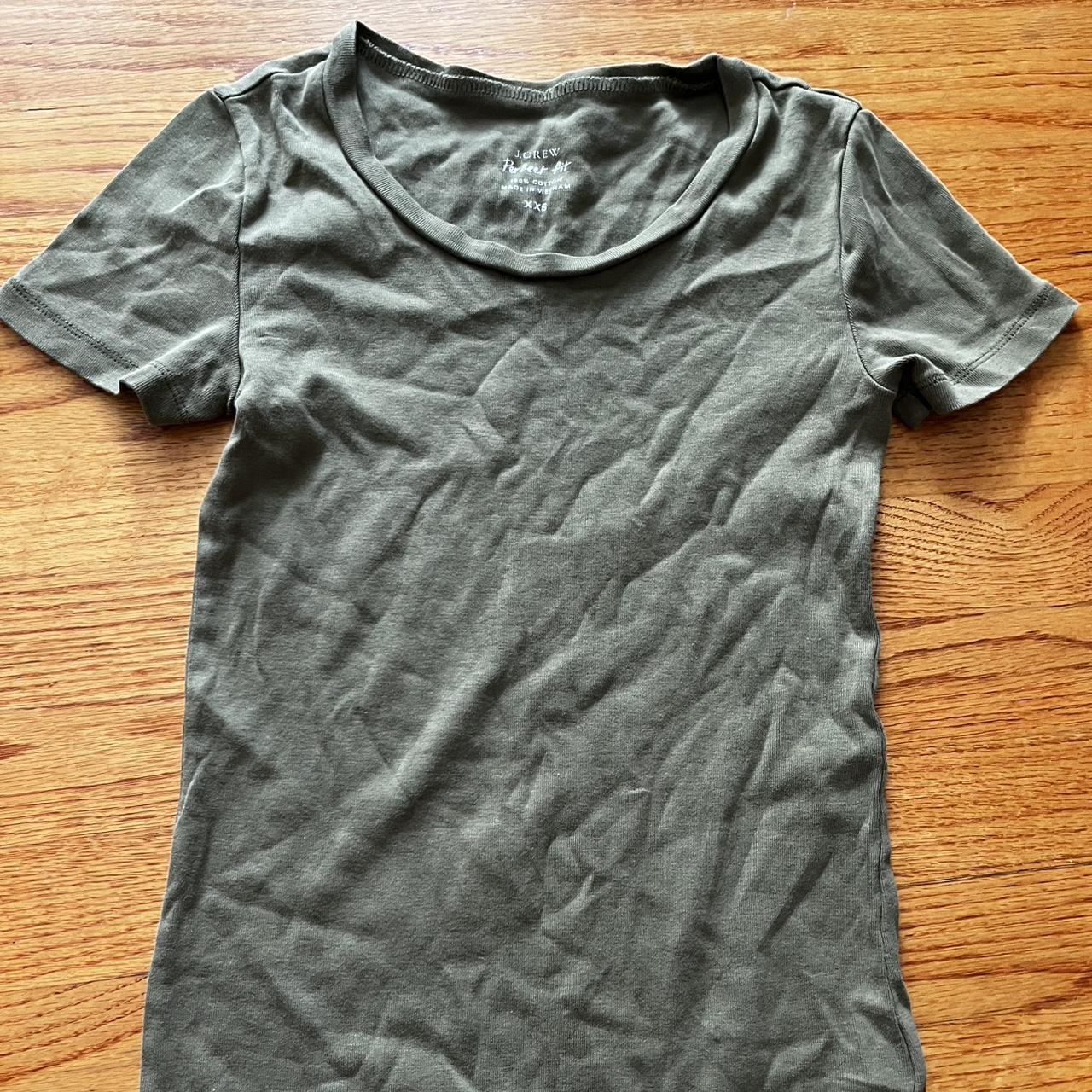 Jcrew perfect fit olive green basic t shirt size... | Depop