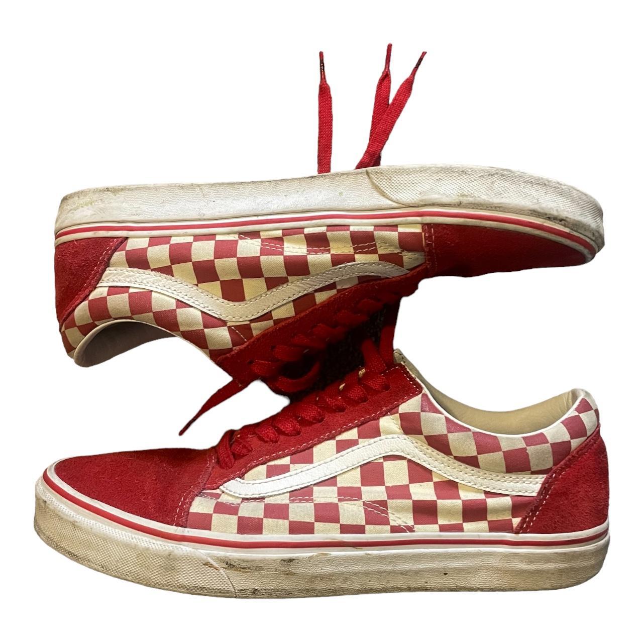 Red checkered lace up Vans! Men’s size 11. Great... - Depop