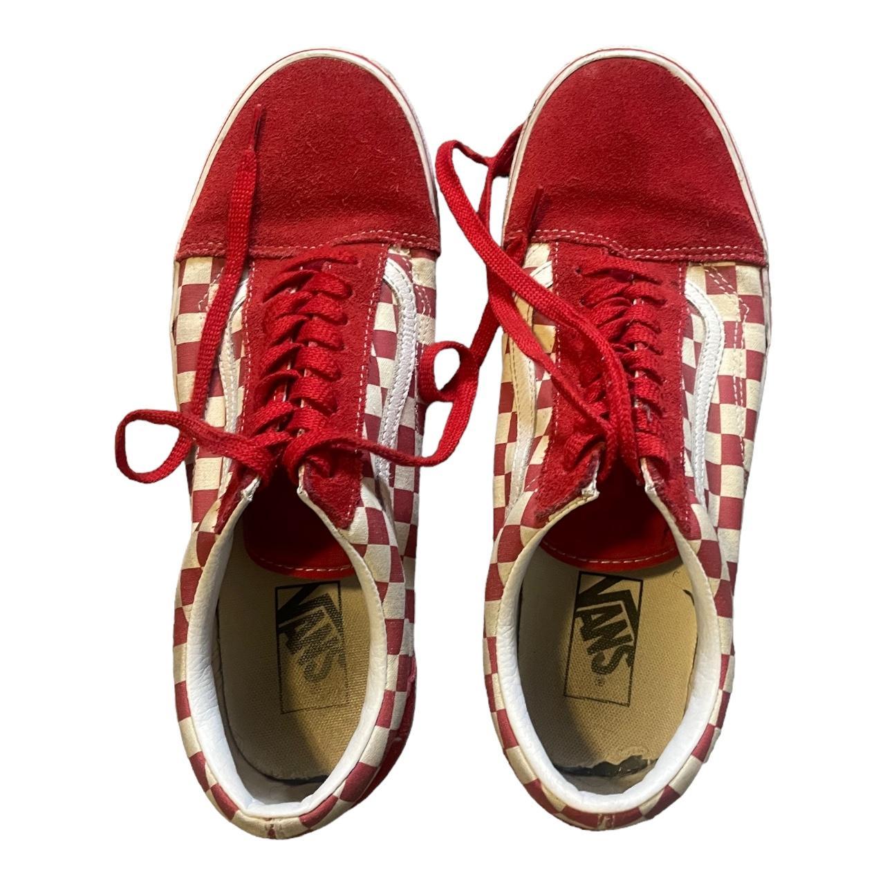 Red checkered lace up Vans! Men’s size 11. Great... - Depop