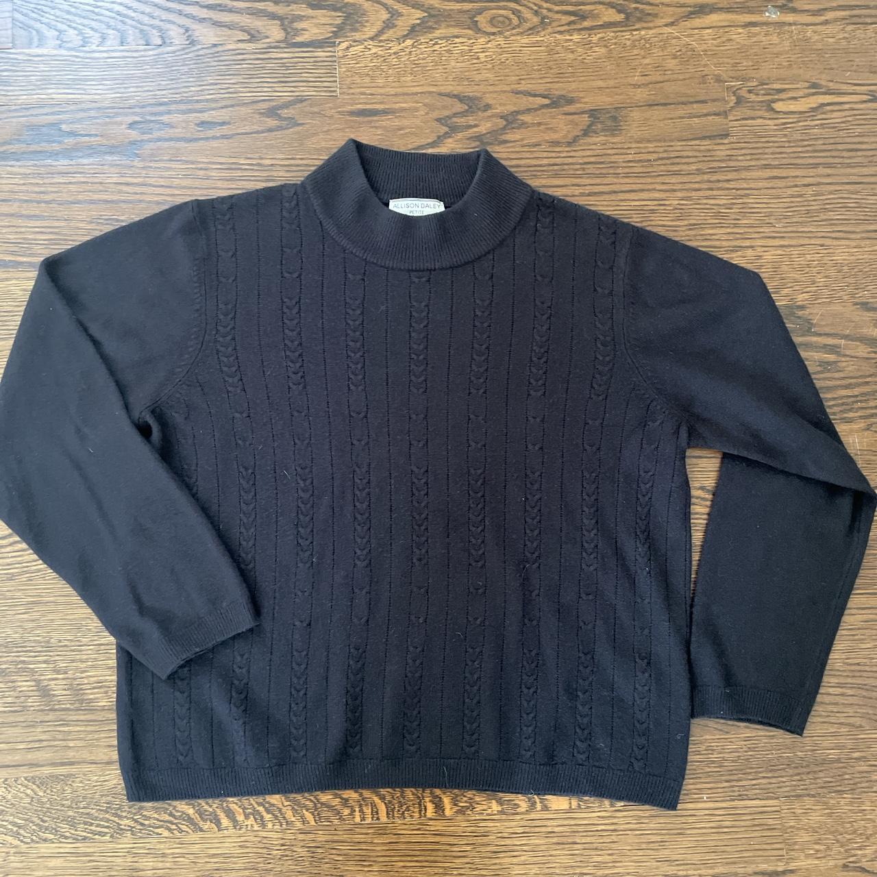 Vintage Allison Daley sweater Mock neck, cable knit... - Depop