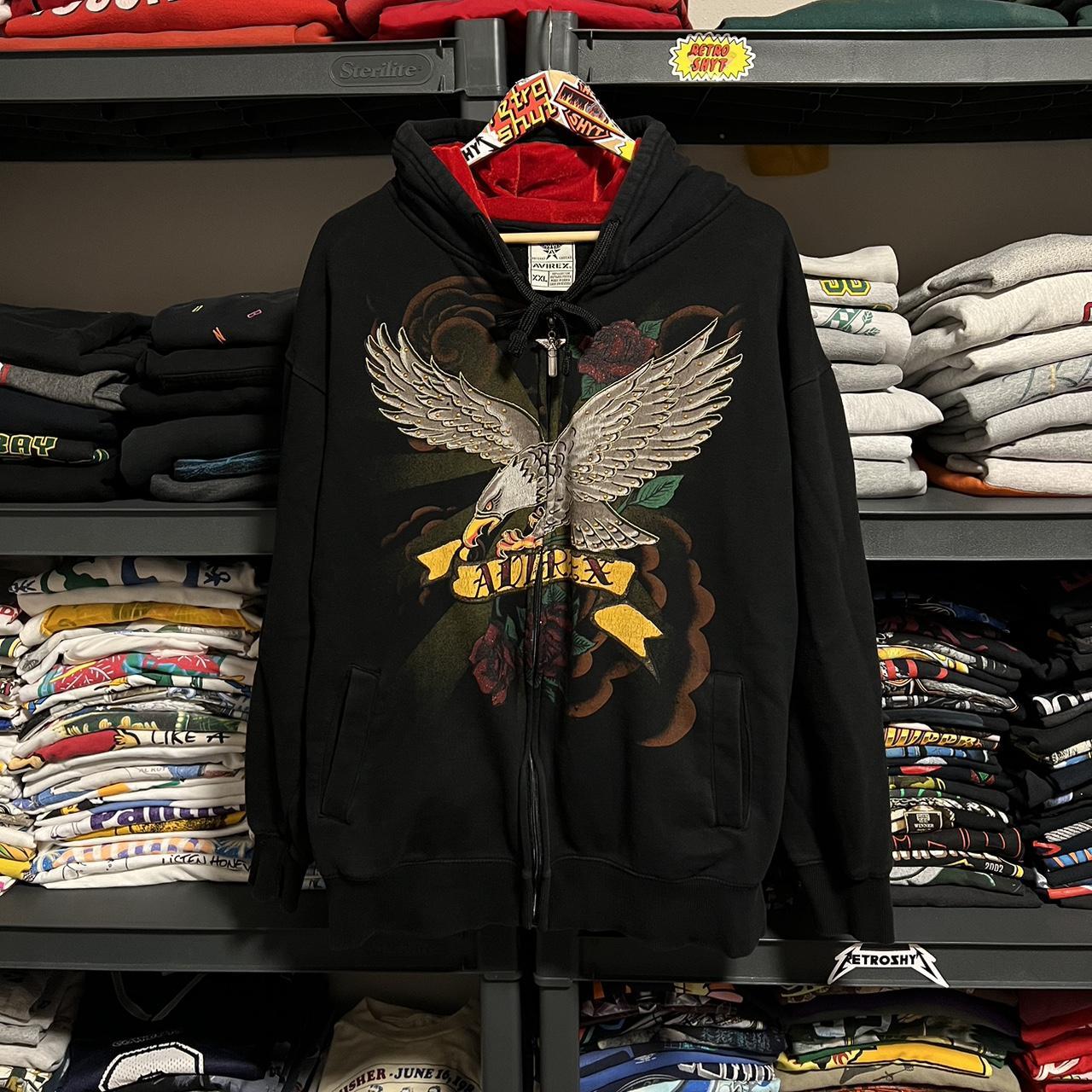 Avirex Zip Up Hoodie Y2K Size XXL #avirex... - Depop