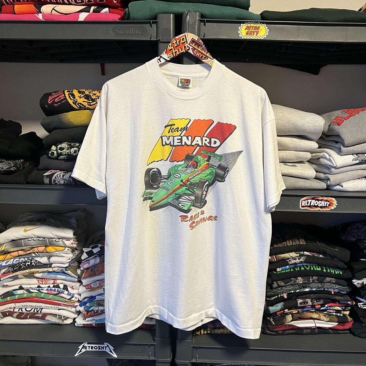 Vintage single stitch Menards racing tee Size... - Depop
