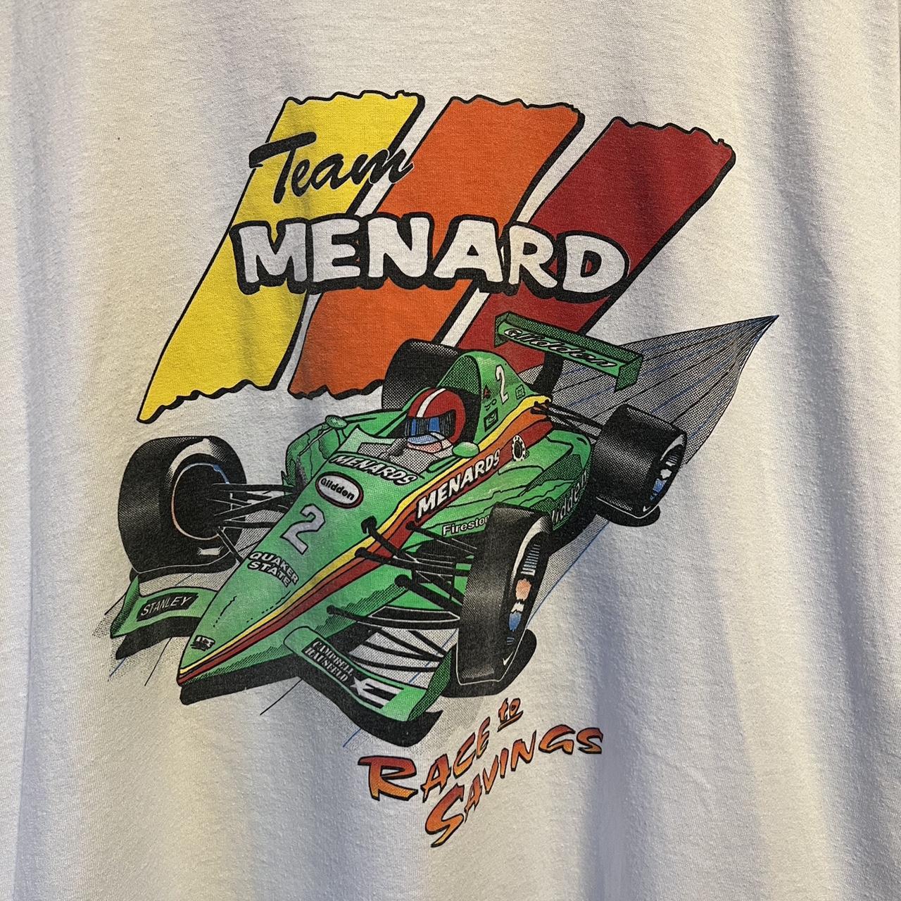 Vintage single stitch Menards racing tee Size... - Depop