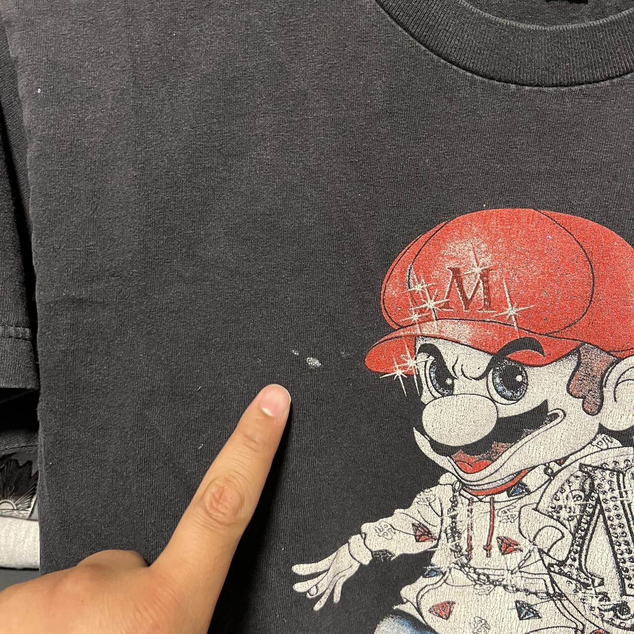 Y2K Gangster Mario Faded Baby Tee 📐18” x 23” - Depop