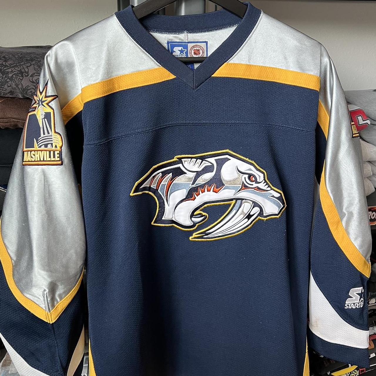 Vintage Starter Nashville Predators Hockey Jersey XL... - Depop